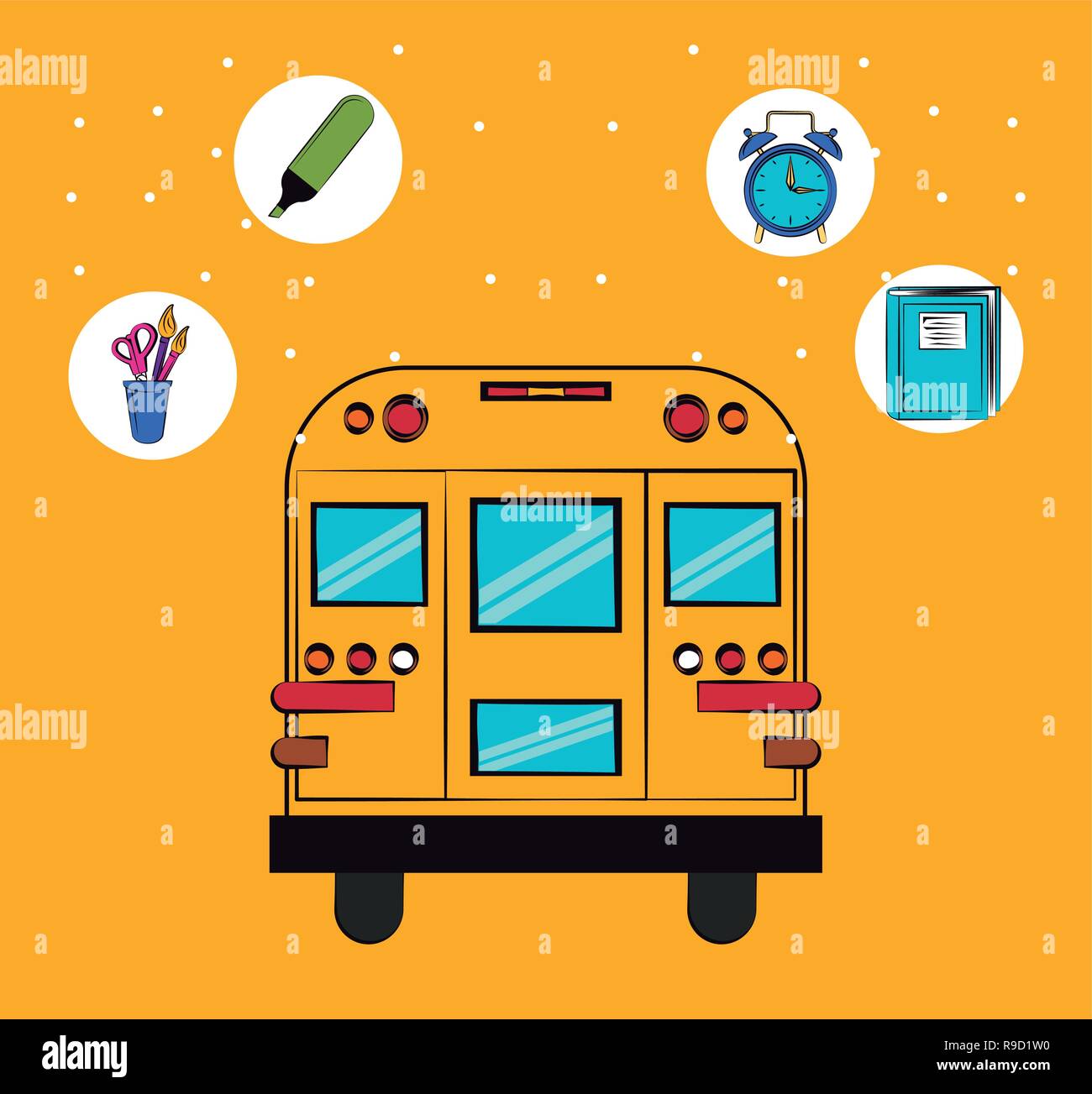 School supplies cartoons Stock Vector Image & Art - Alamy