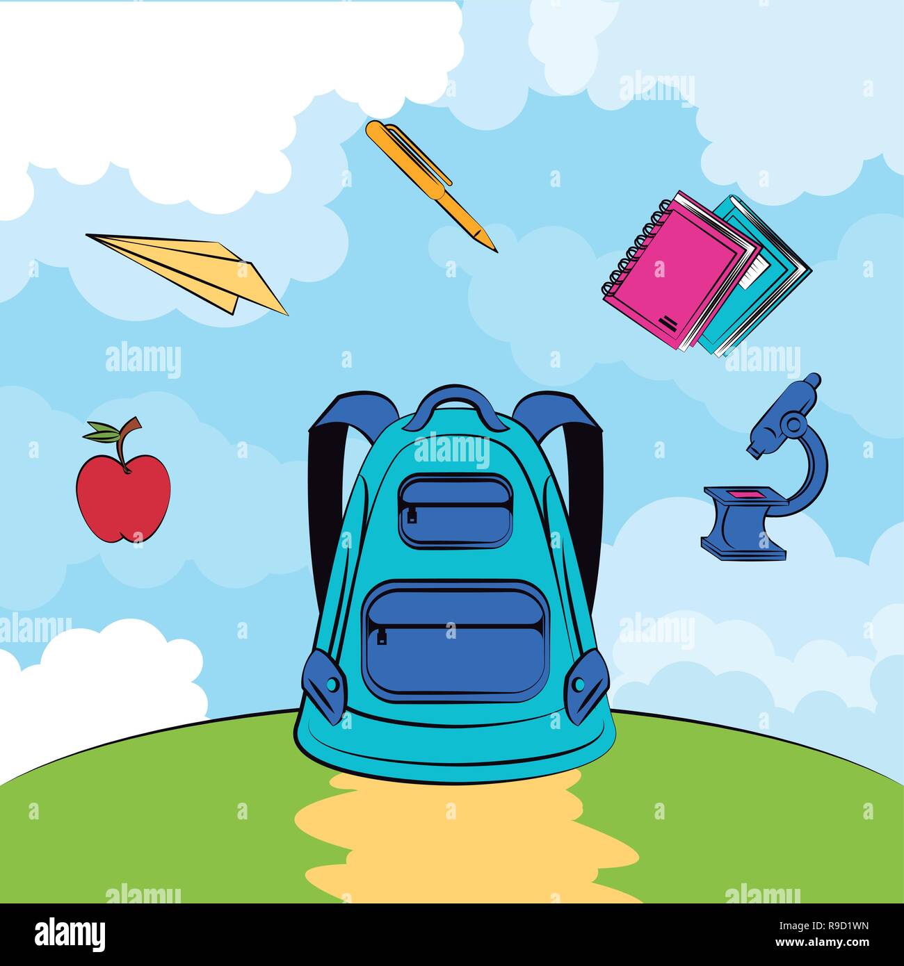 School supplies cartoon Stock Vector Image & Art - Alamy