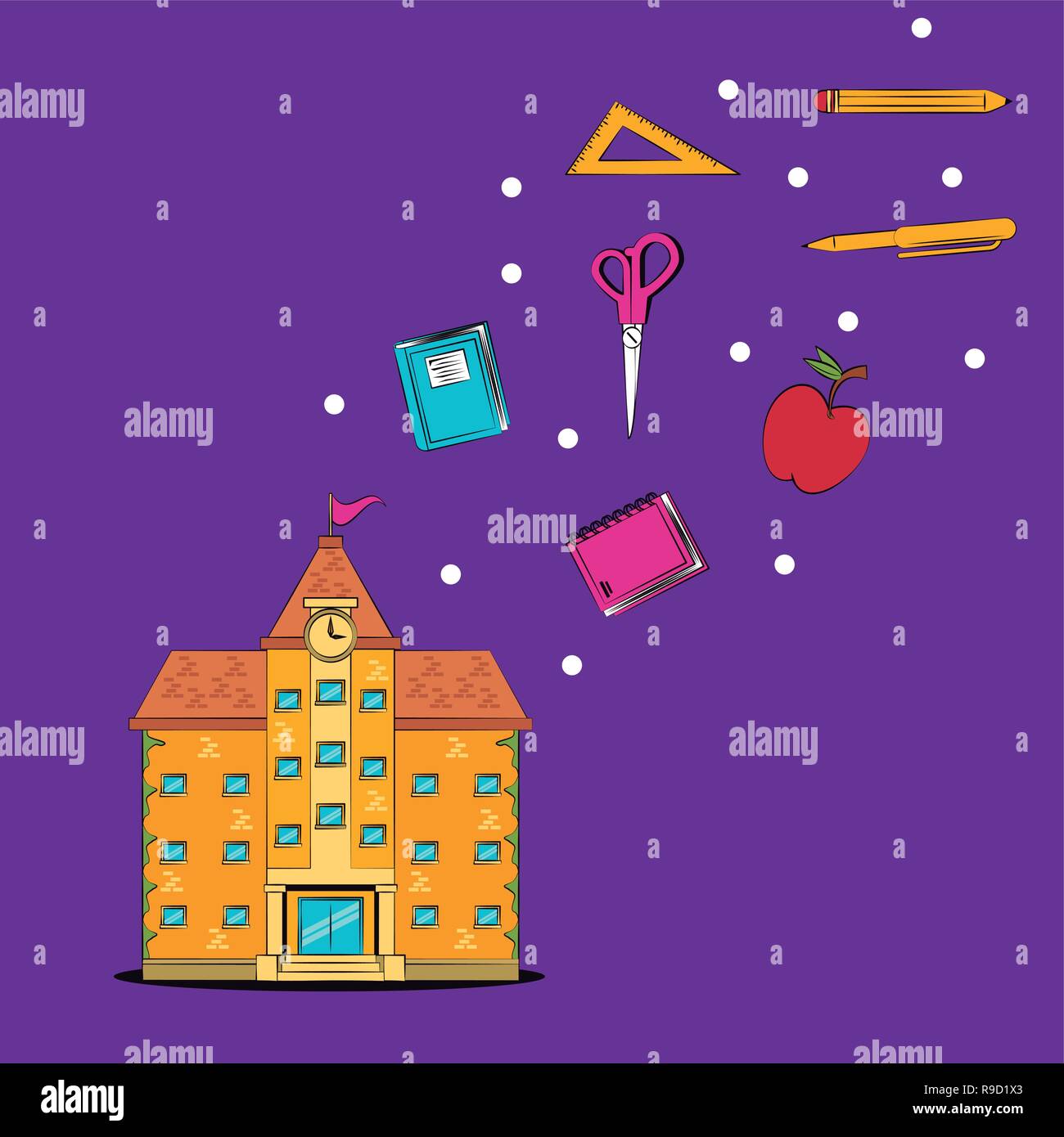 School supplies cartoons Stock Vector Image & Art - Alamy