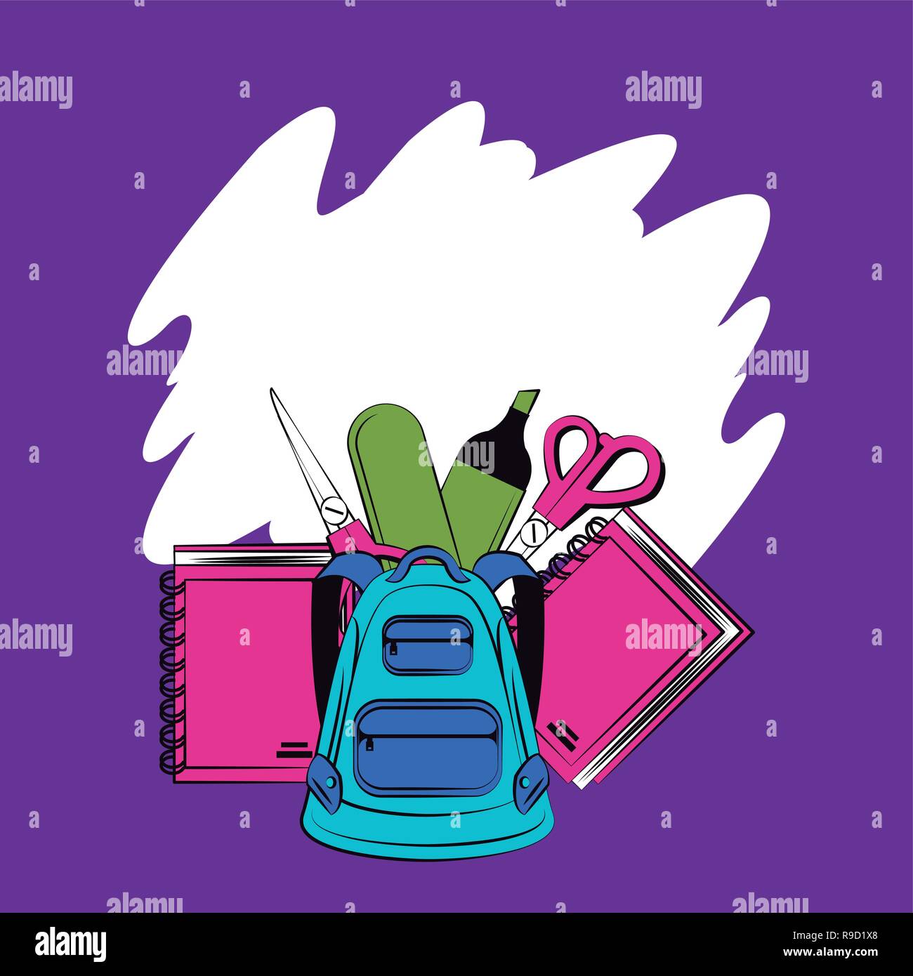 School supplies cartoons Stock Vector Image & Art - Alamy