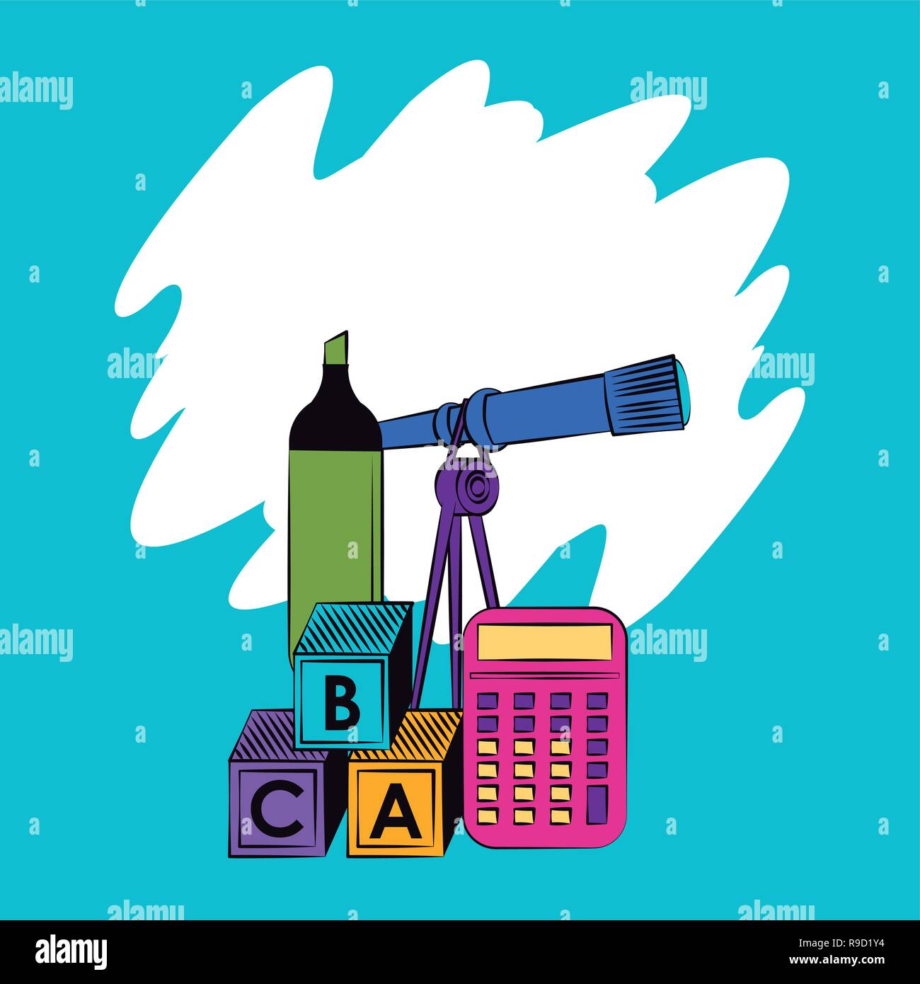 School supplies cartoons Stock Vector Image & Art - Alamy