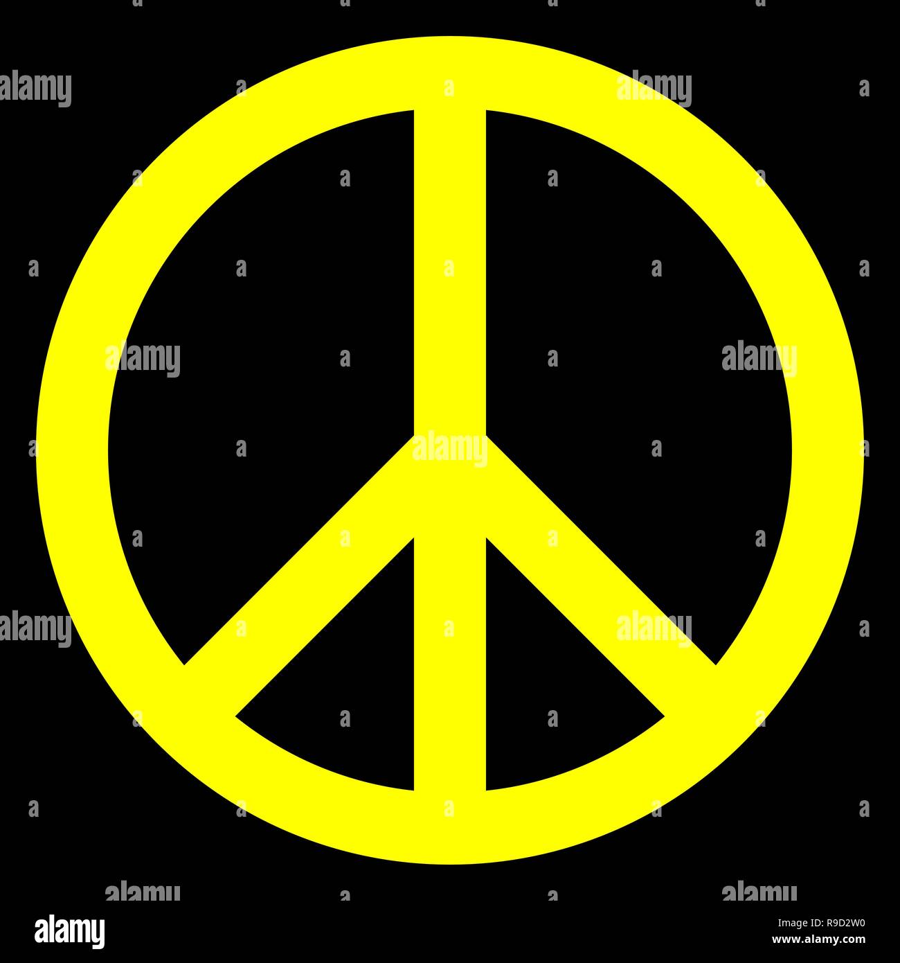 Peace symbol icon - yellow simple, isolated - vector illustration Stock ...