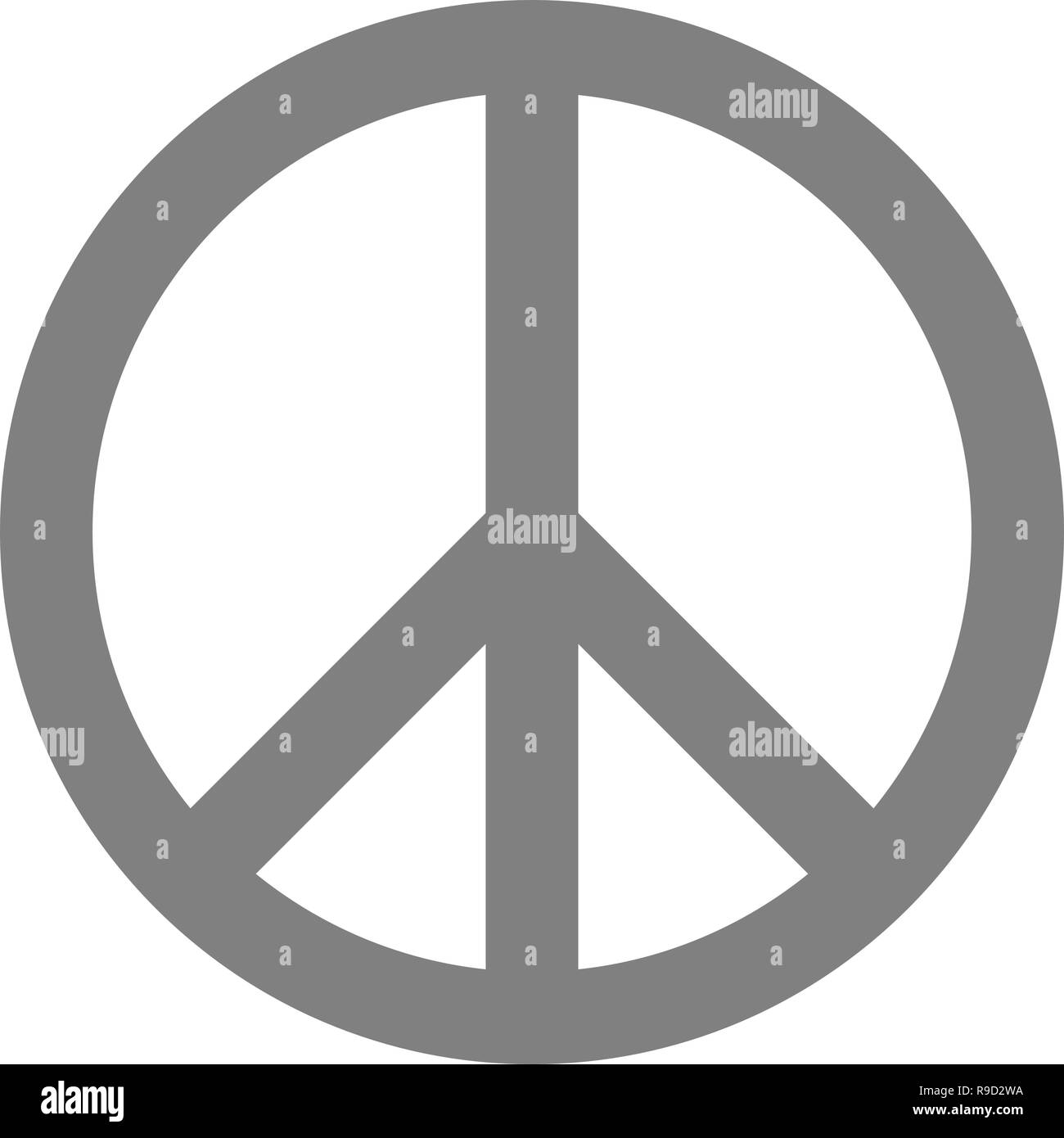 Peace symbol icon - medium gray simple, isolated - vector illustration ...