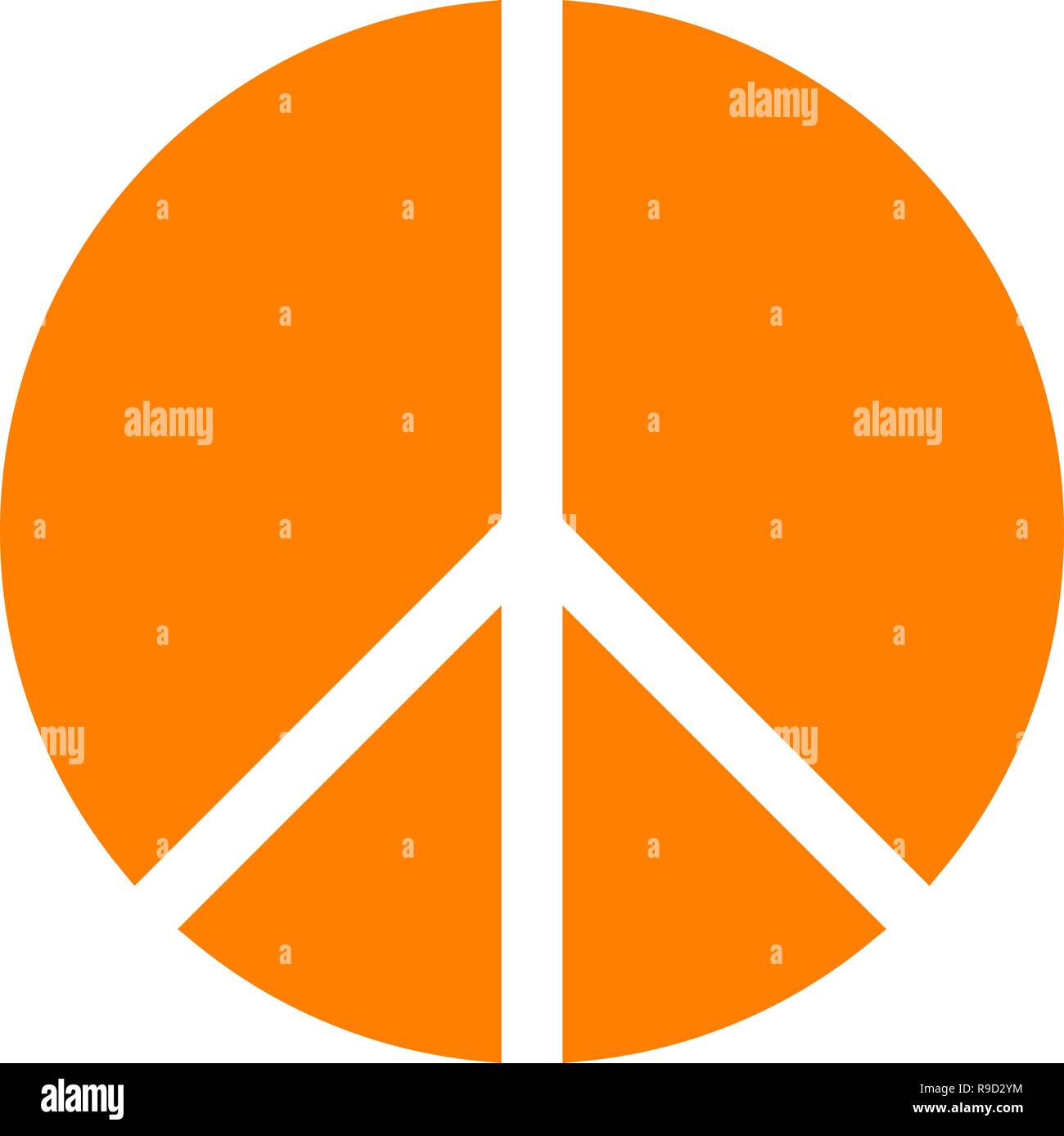 Peace symbol icon - orange simple, segmented shapes, isolated - vector ...