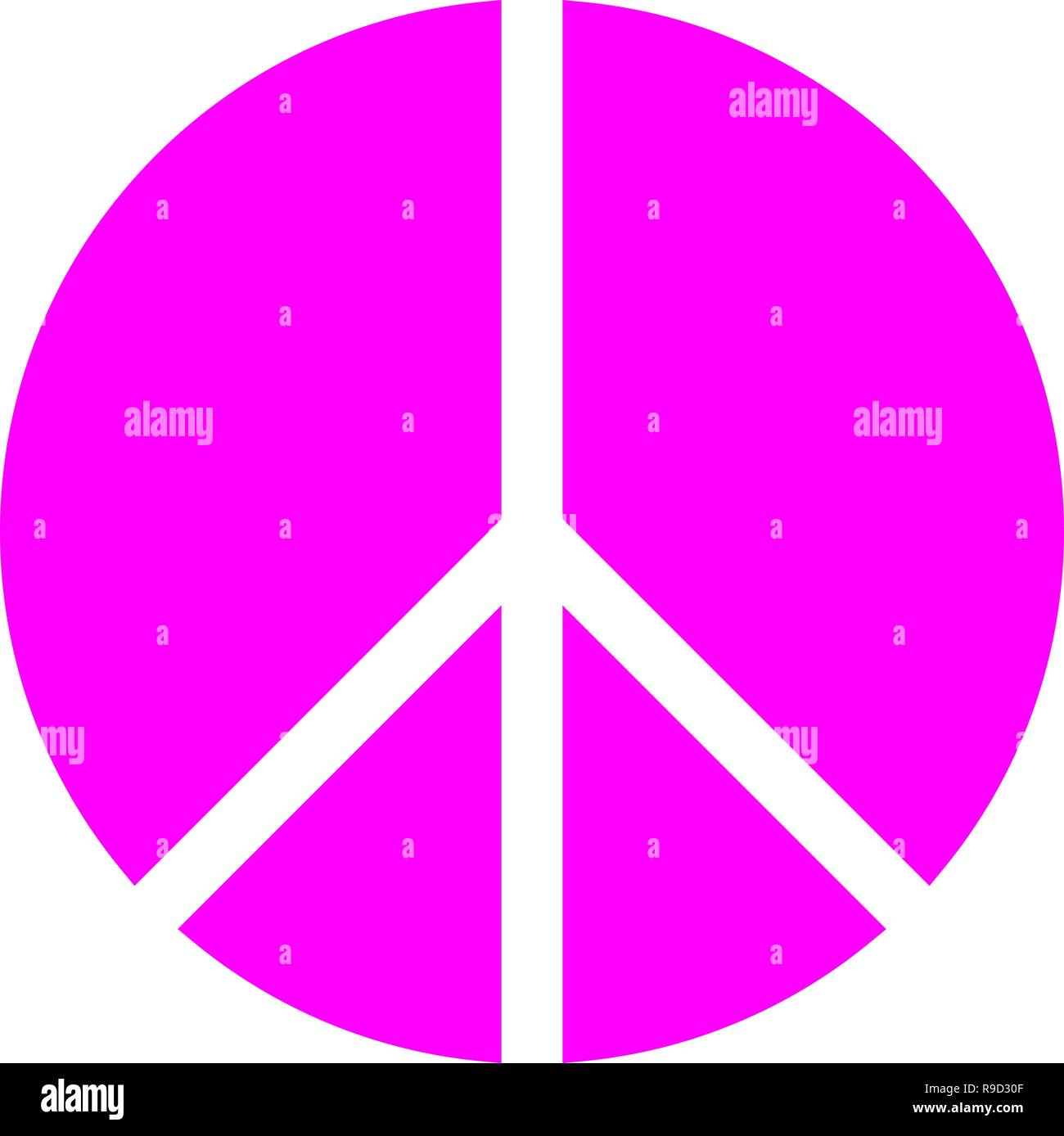 Peace symbol icon - purple simple, segmented shapes, isolated - vector ...