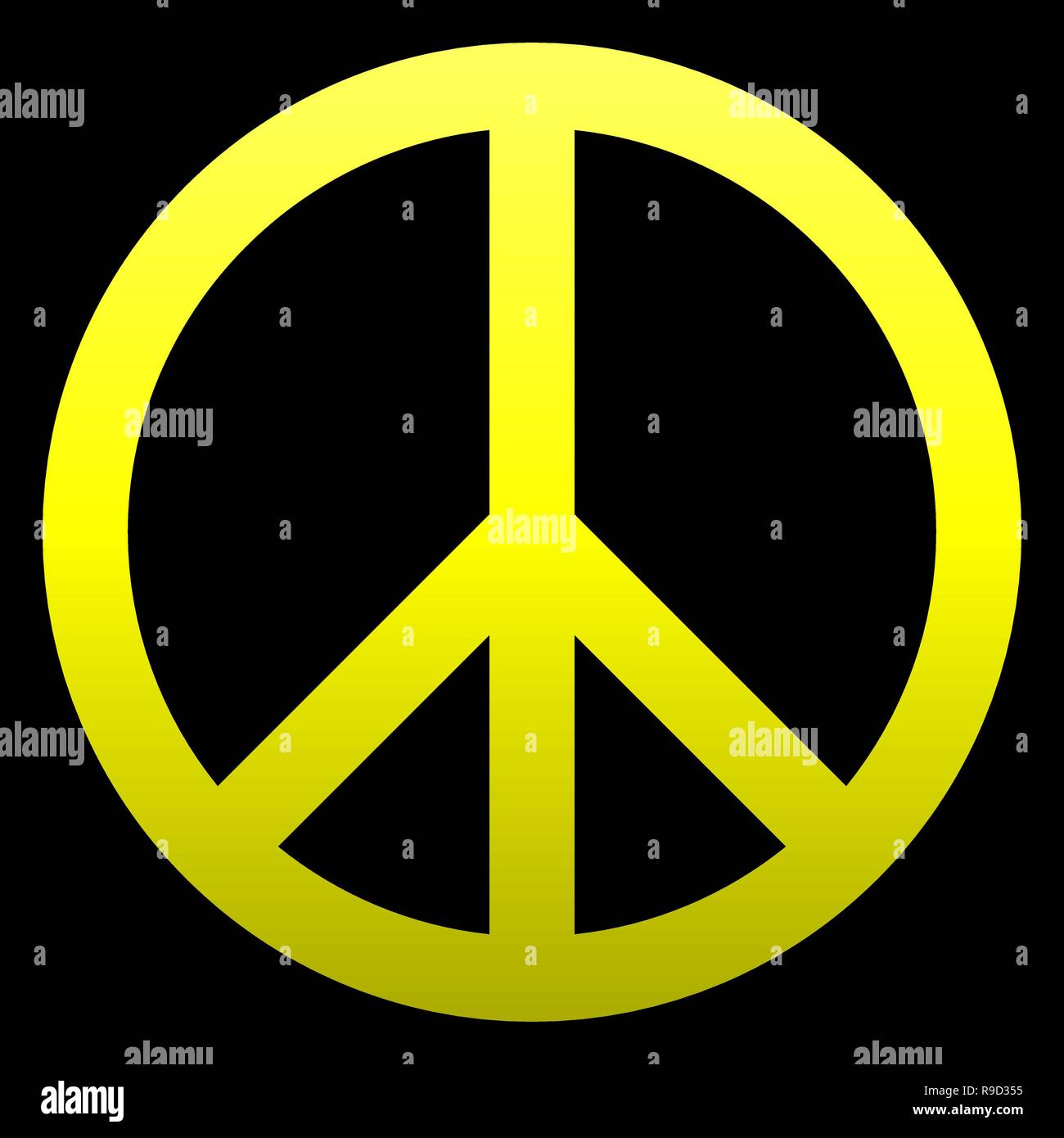 Peace symbol icon - yellow simple gradient, isolated - vector ...