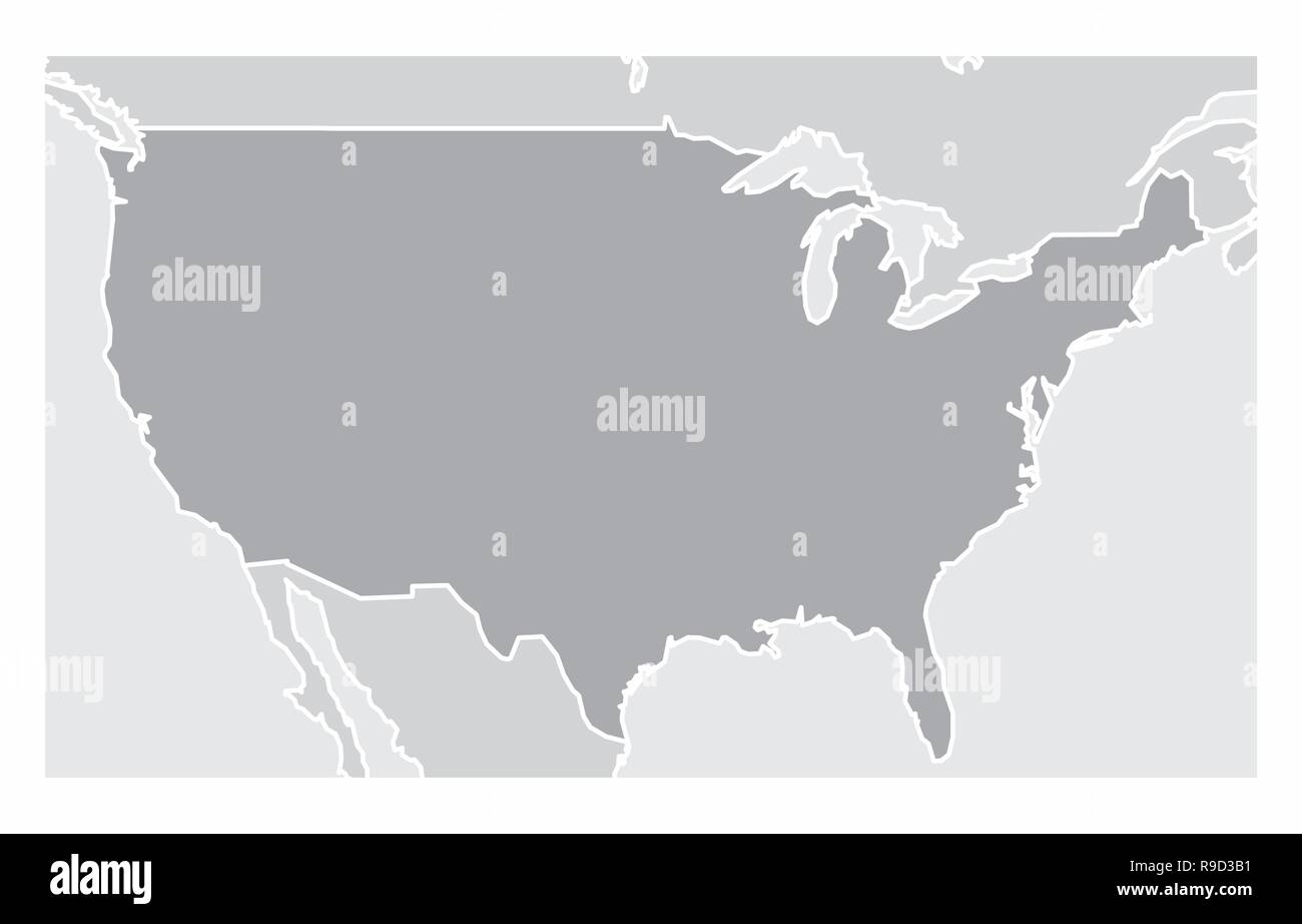 A simplified map of USA in the North America Stock Vector Image & Art ...