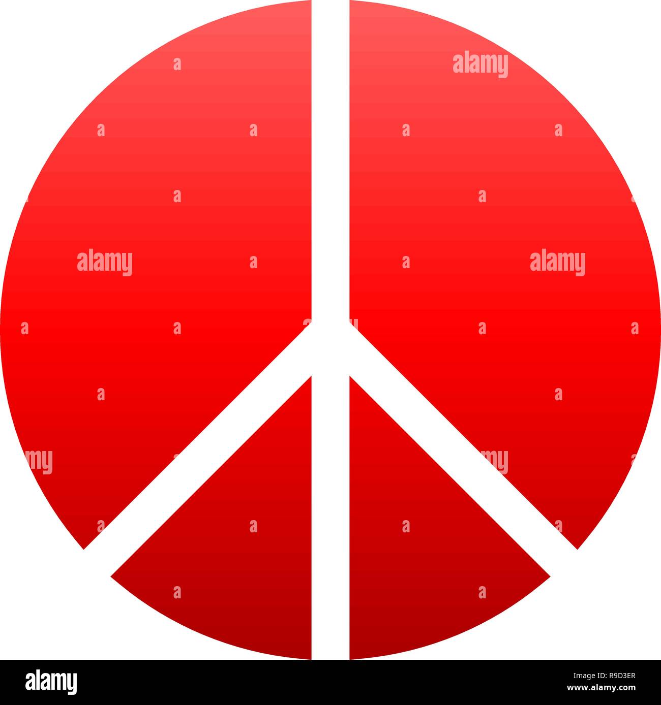 Peace symbol icon - red simple gradient, segmented shapes, isolated ...