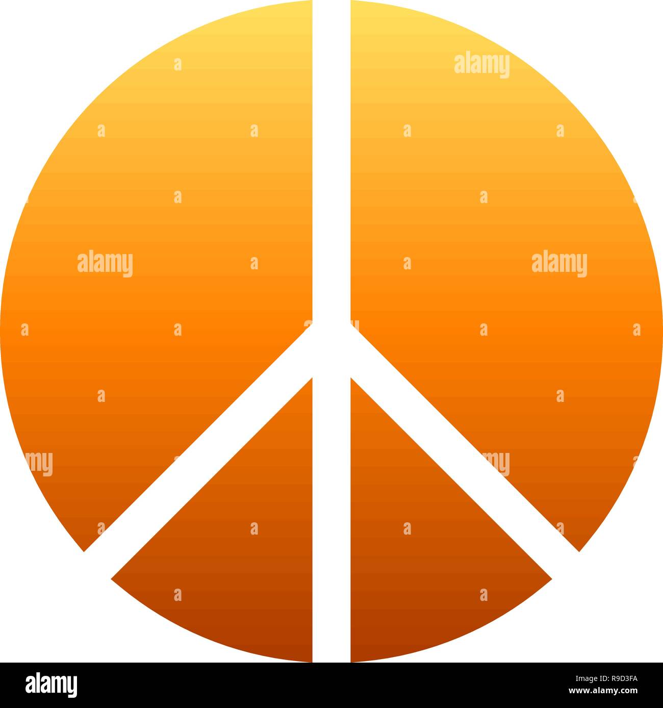 Peace symbol icon - orange simple gradient, segmented shapes, isolated ...