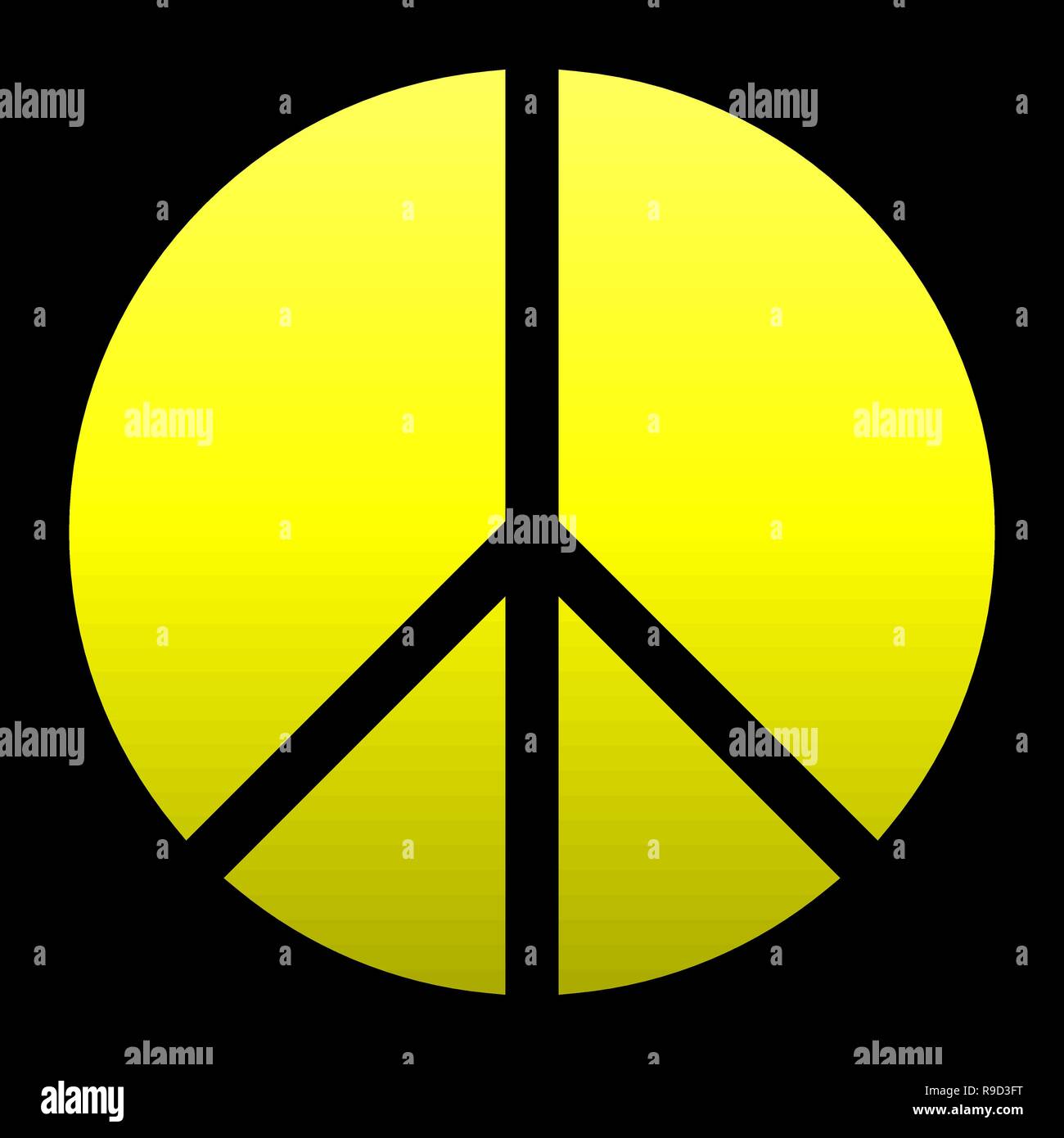 Peace symbol icon - yellow simple gradient, segmented shapes, isolated ...
