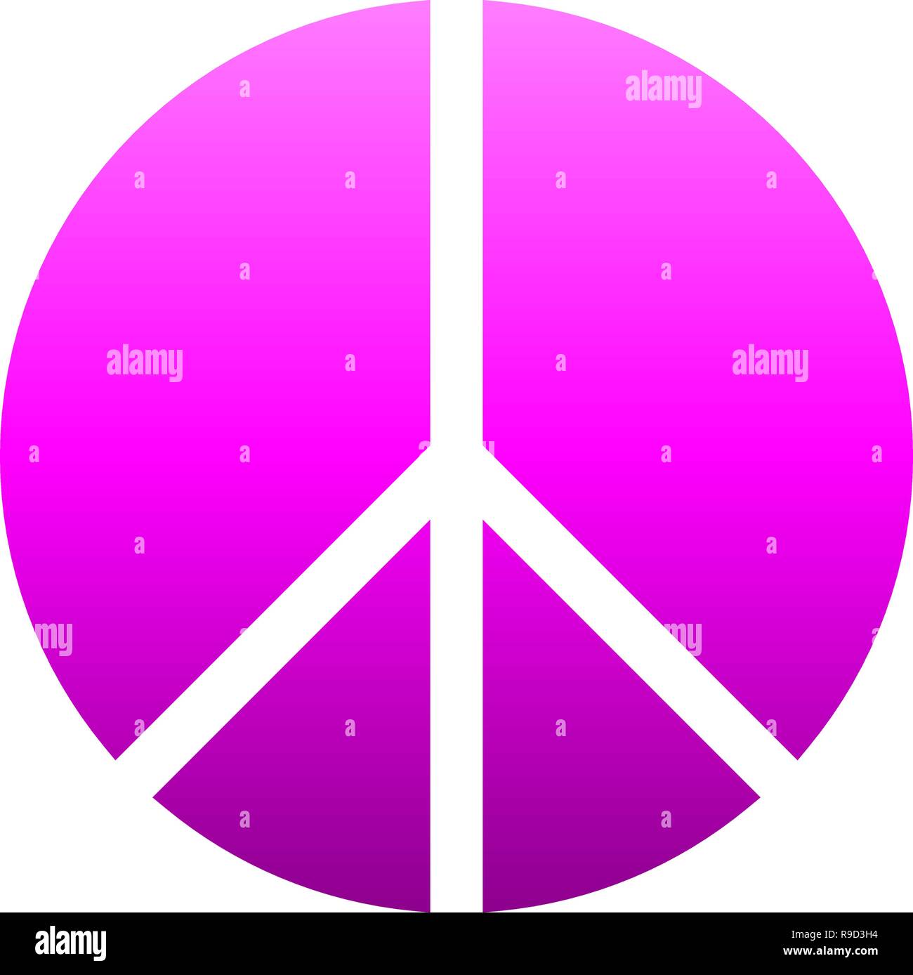 Peace symbol icon - purple simple gradient, segmented shapes, isolated ...