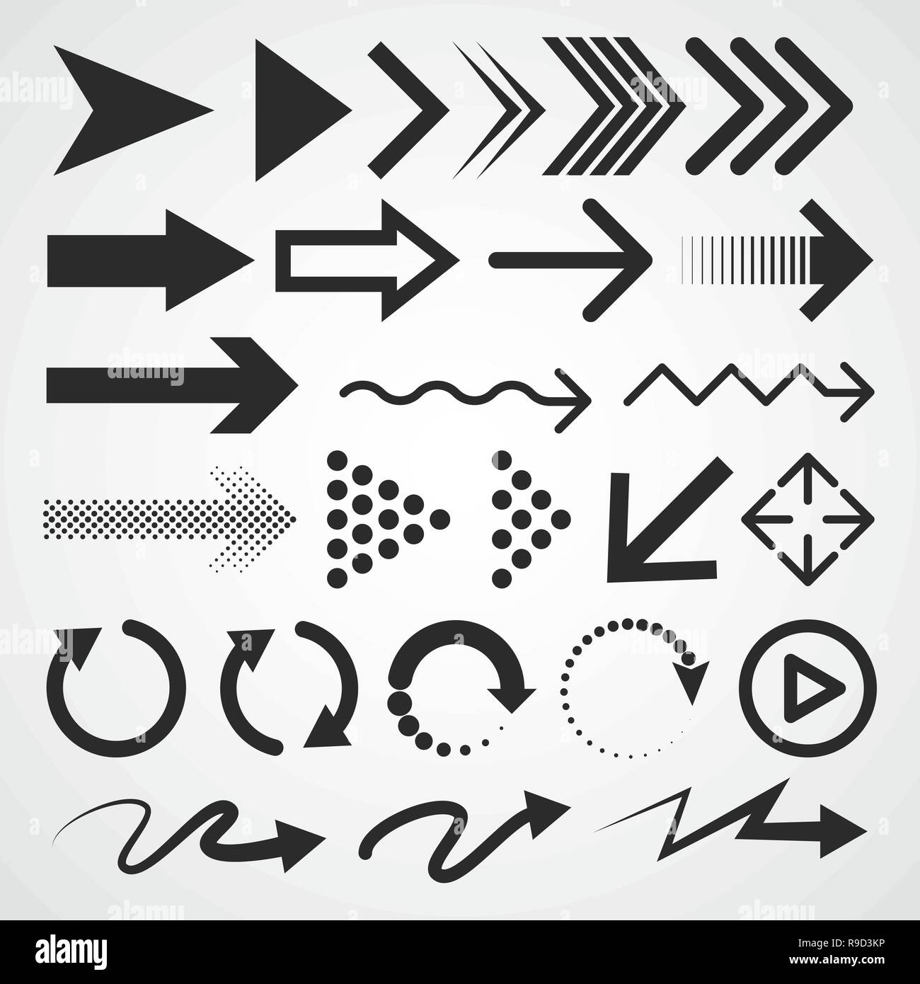 Big set of black arrows. Vector illustration. Arrows collection ...