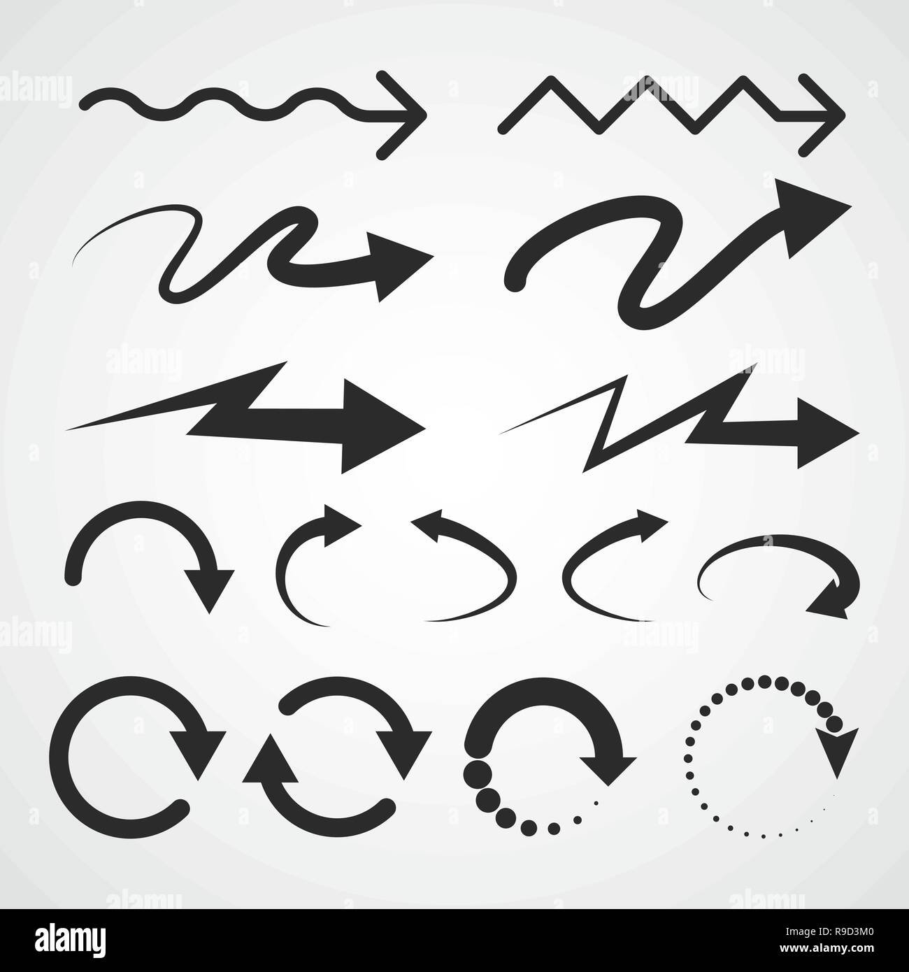 Big set of black arrows. Vector illustration. Arrows collection ...