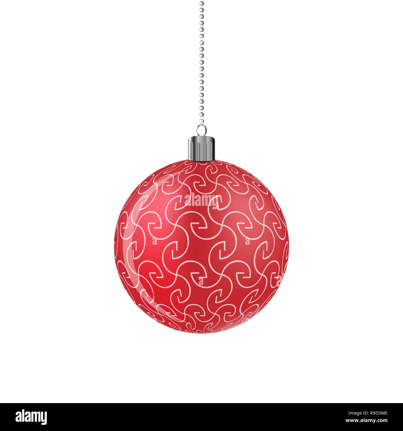 Red Christmas ball. Vector illustration. Hanging Christmas ball ...