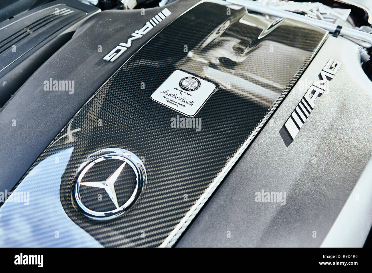 Kyiv, Ukraine - September 2, 2017: Mercedes-Benz GTs Engine Stock Photo ...