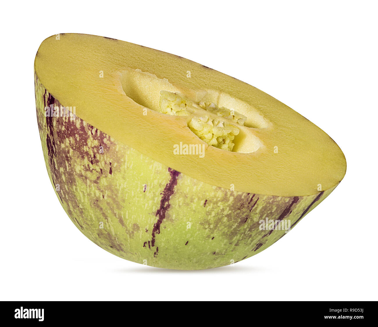 Pepino melon fruit isolated on white background. Clipping Path Stock ...