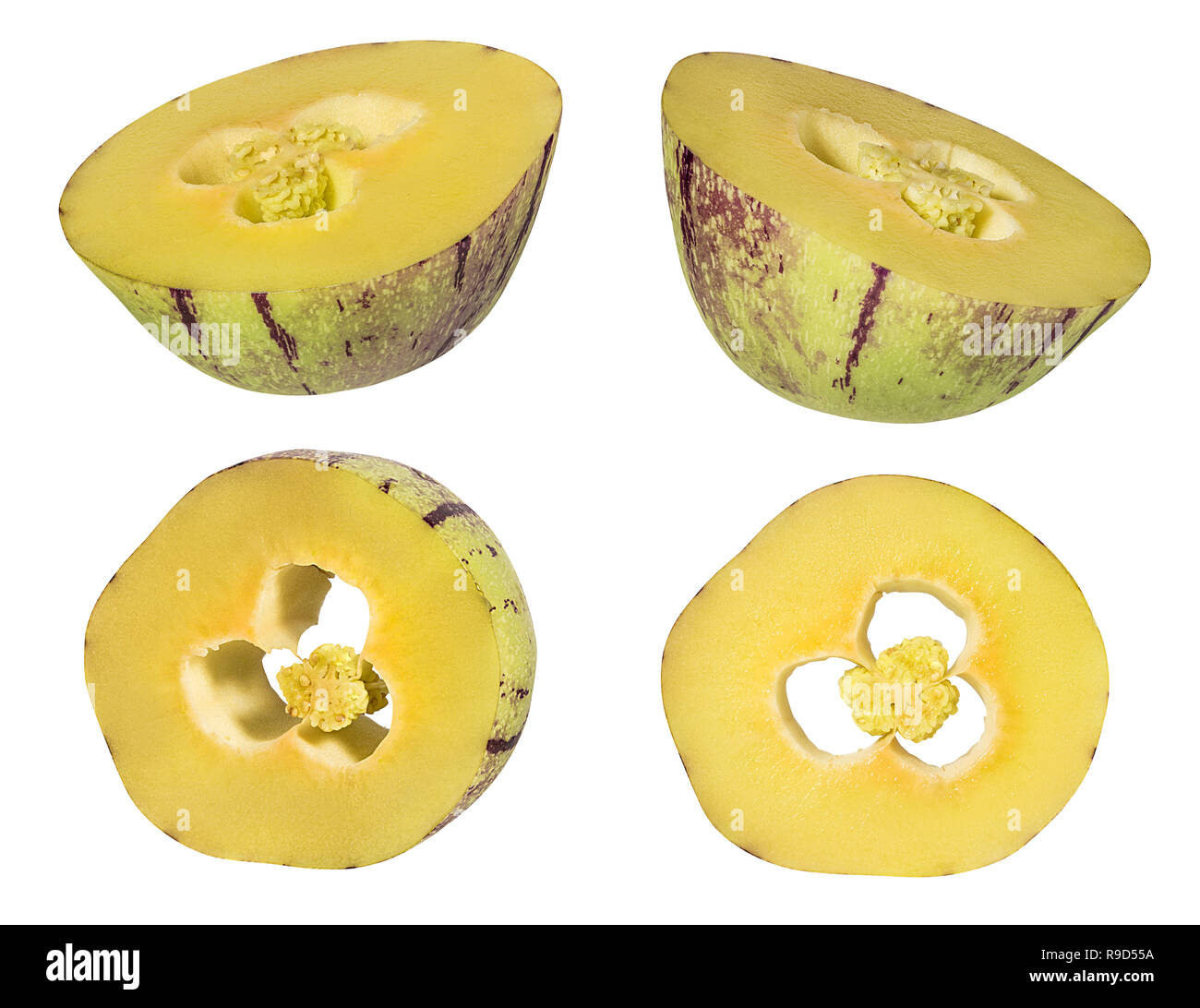 Pepino melon fruit isolated on white background. Clipping Path Stock ...