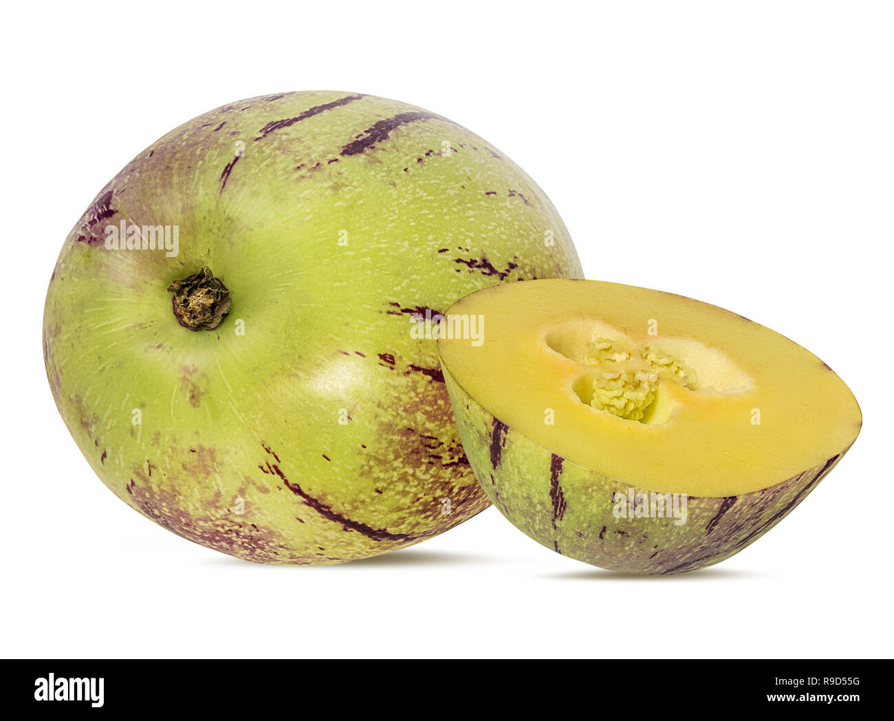 Pepino melon fruit isolated on white background. Clipping Path Stock ...