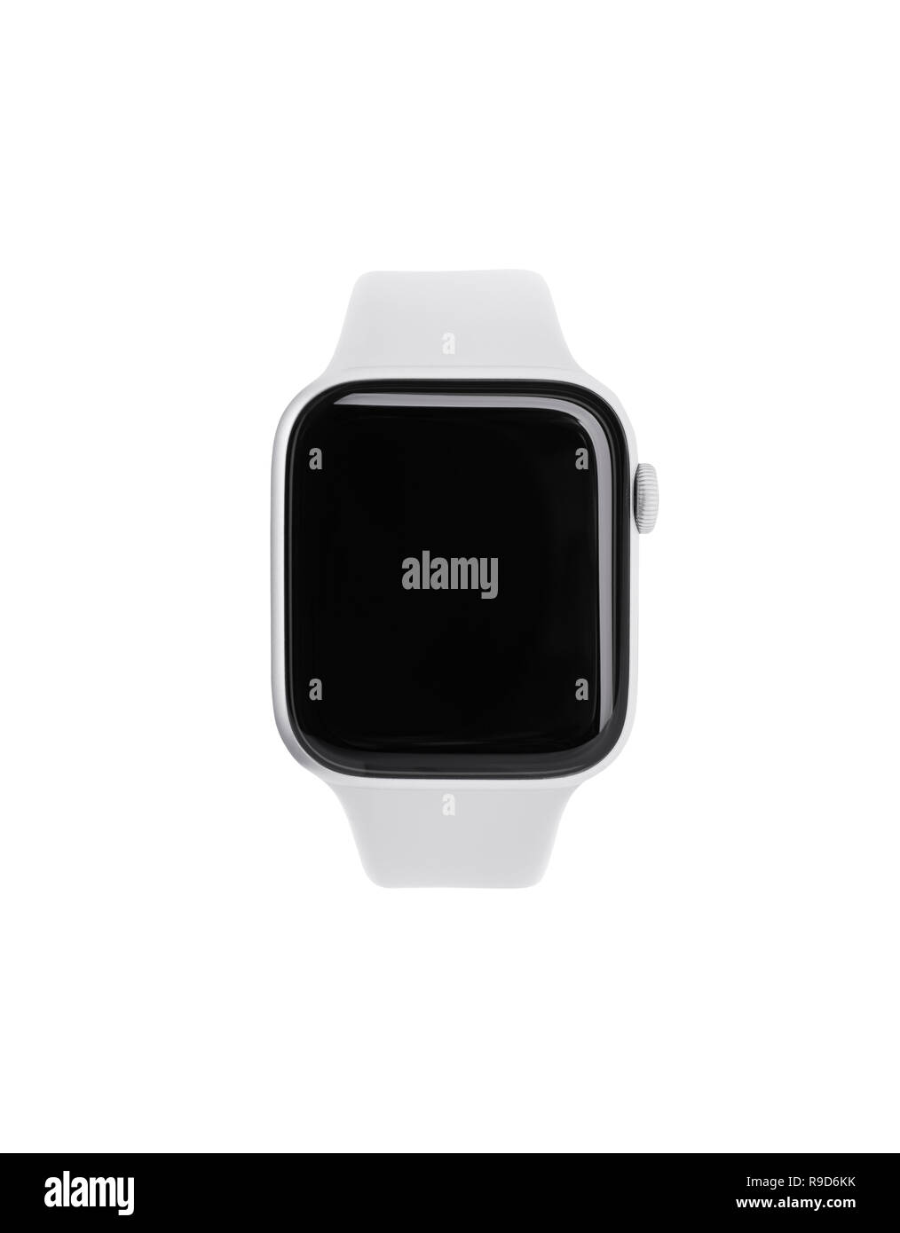 White smart watch isolated on with background Stock Photo - Alamy