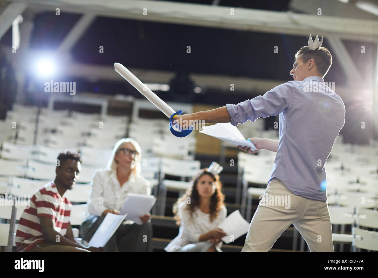 Performance with sword Stock Photo - Alamy