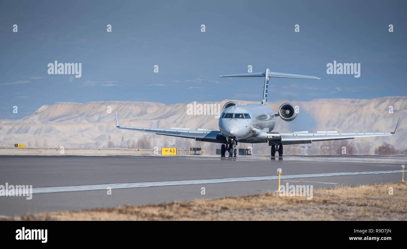 Commercial Passenger Jet Aircraft taking off and landing at an airport ...