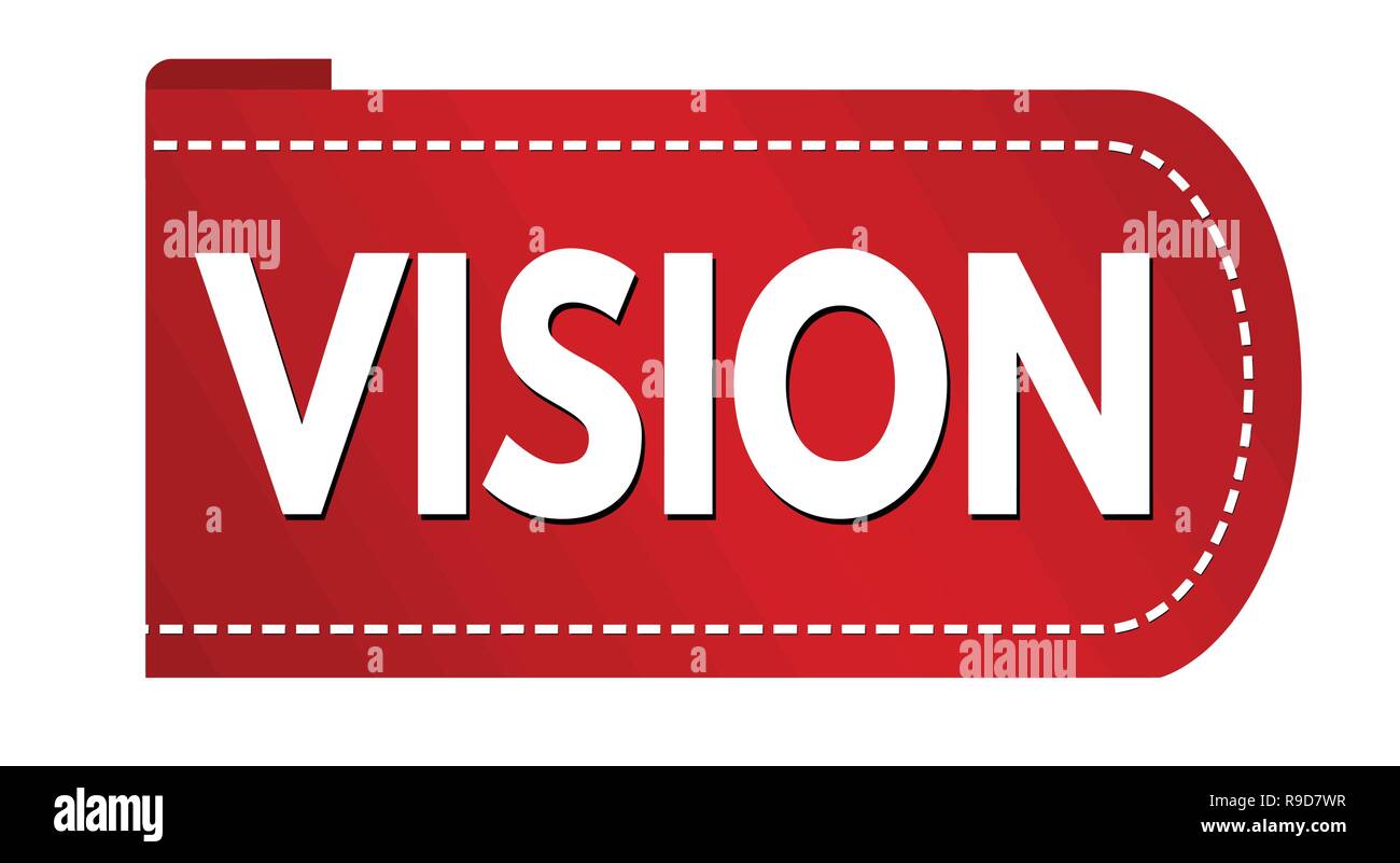 Vision banner design on white background, vector illustration Stock ...