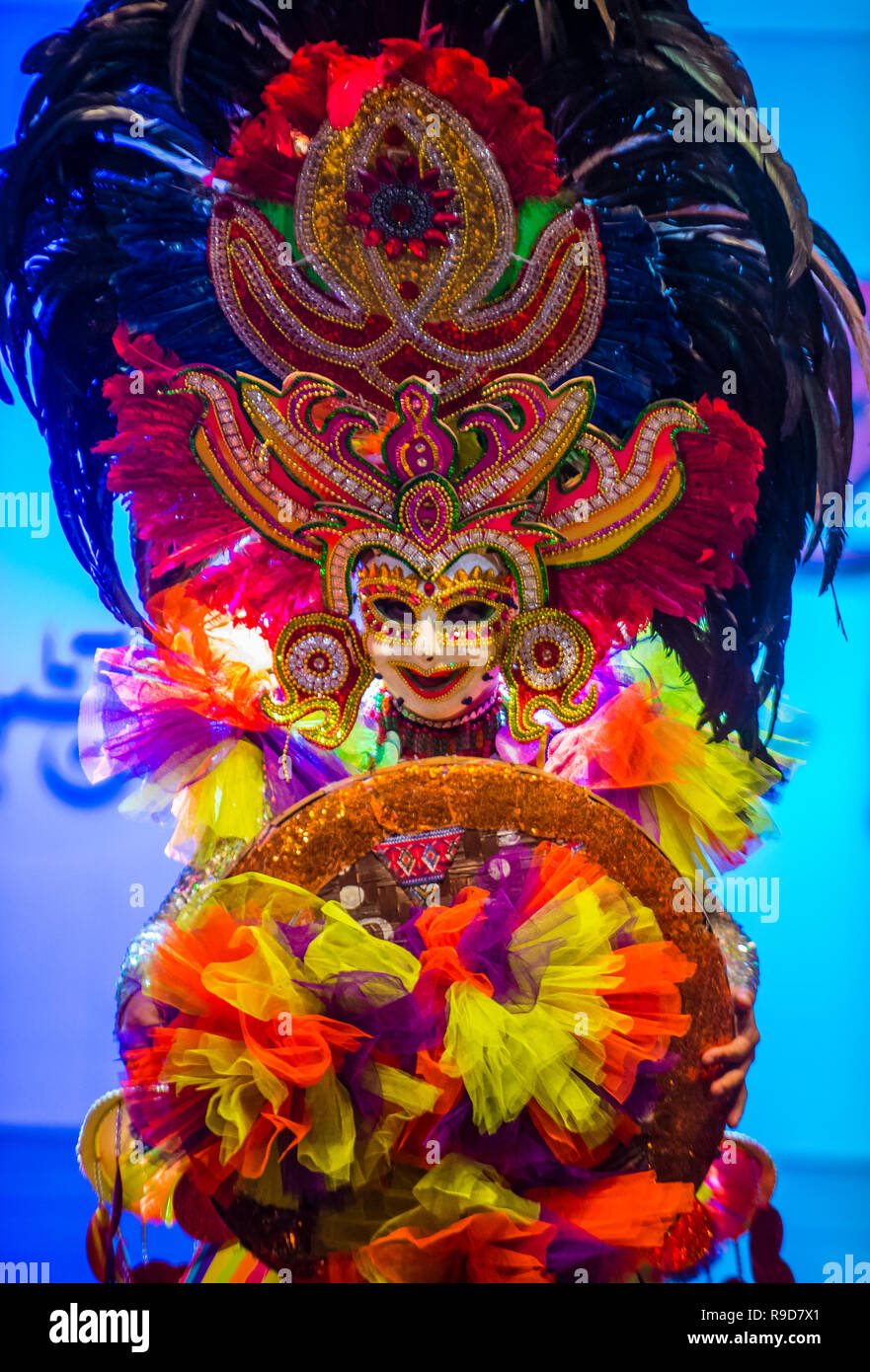 Filipino dancer from the Masskara festival of Bacolod perform at the ...