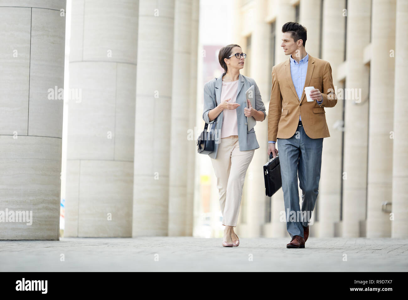 Talking on way home Stock Photo - Alamy
