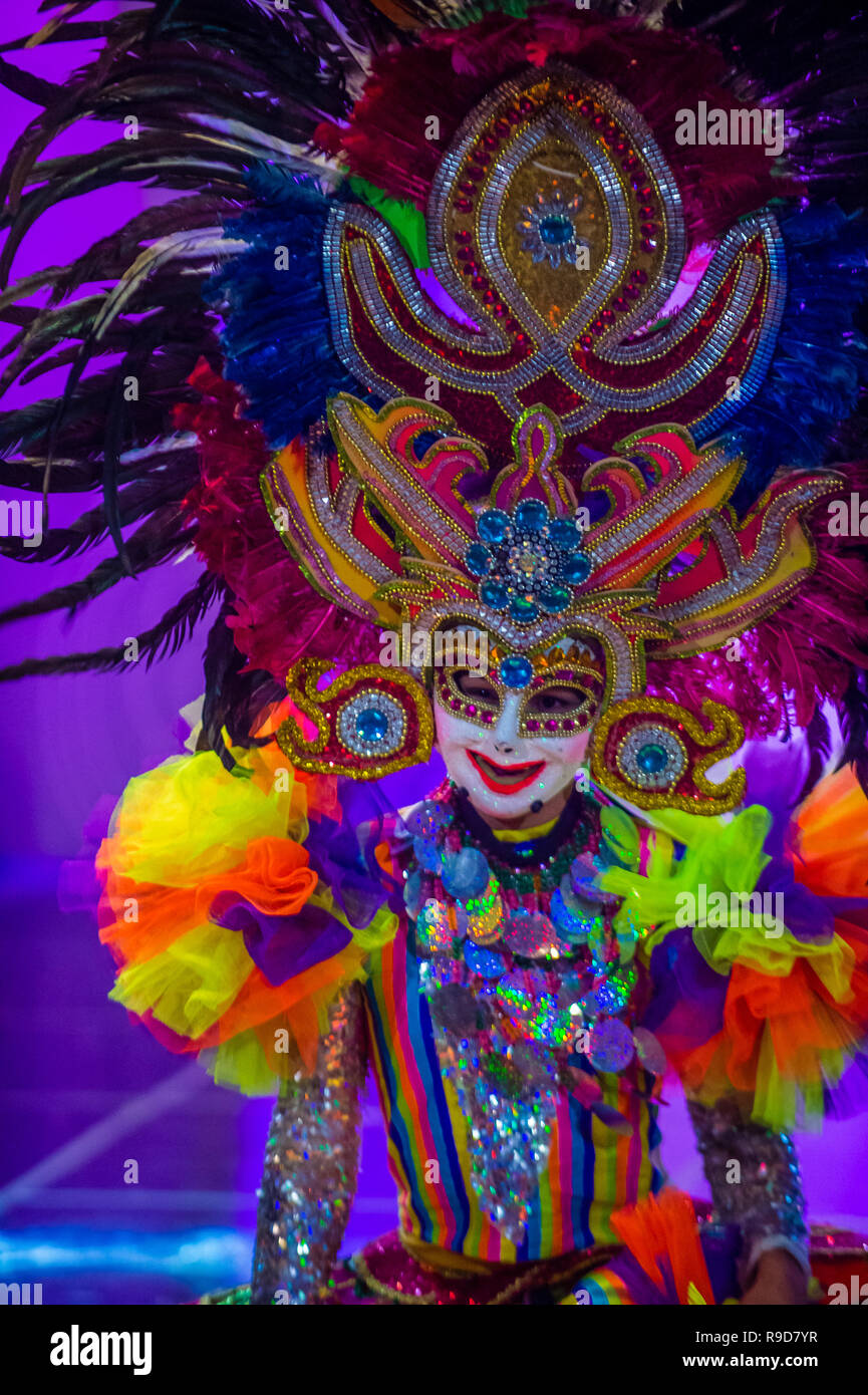 Filipino dancer from the Masskara festival of Bacolod perform at the ...
