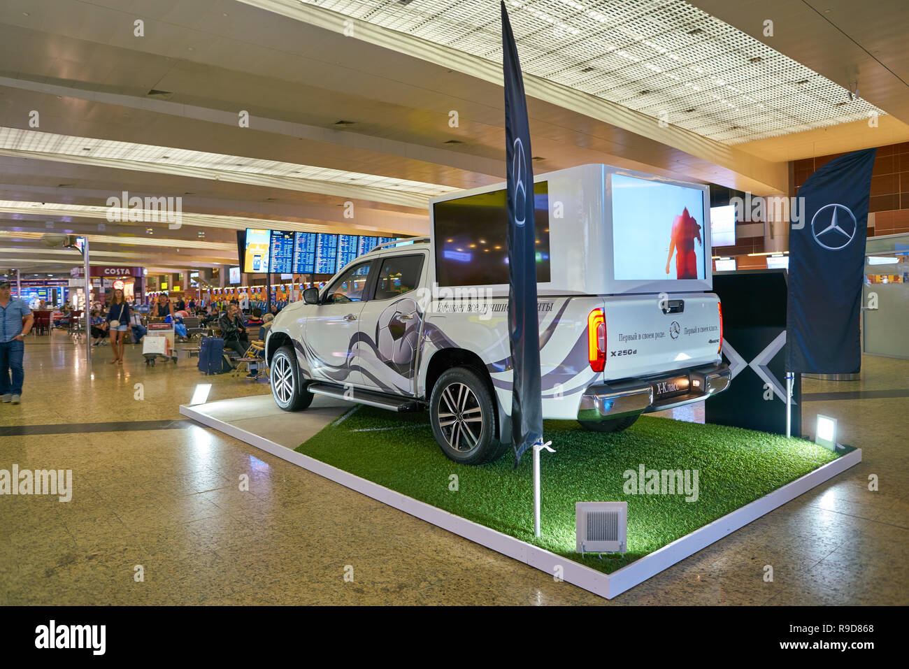 MOSCOW, RUSSIA - CIRCA JULY, 2018: Mercedes-Benz X-Class car on display ...