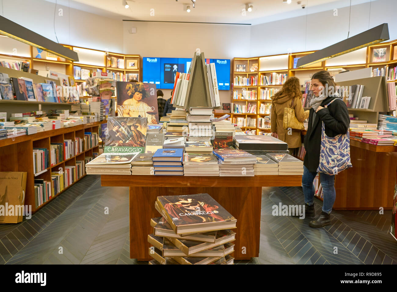 MILAN, ITALY - CIRCA NOVEMBER, 2017: books on display in Rizzoli ...