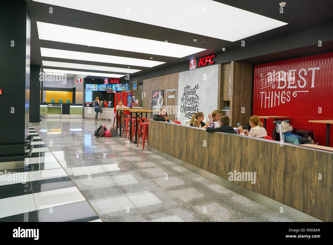 MOSCOW, RUSSIA - CIRCA JULY, 2018: KFC restaurant in Sheremetyevo ...