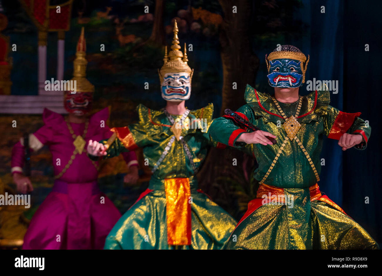 Laotian dancers perform in the Royal Ballet Theatre in Luang Prabang ...