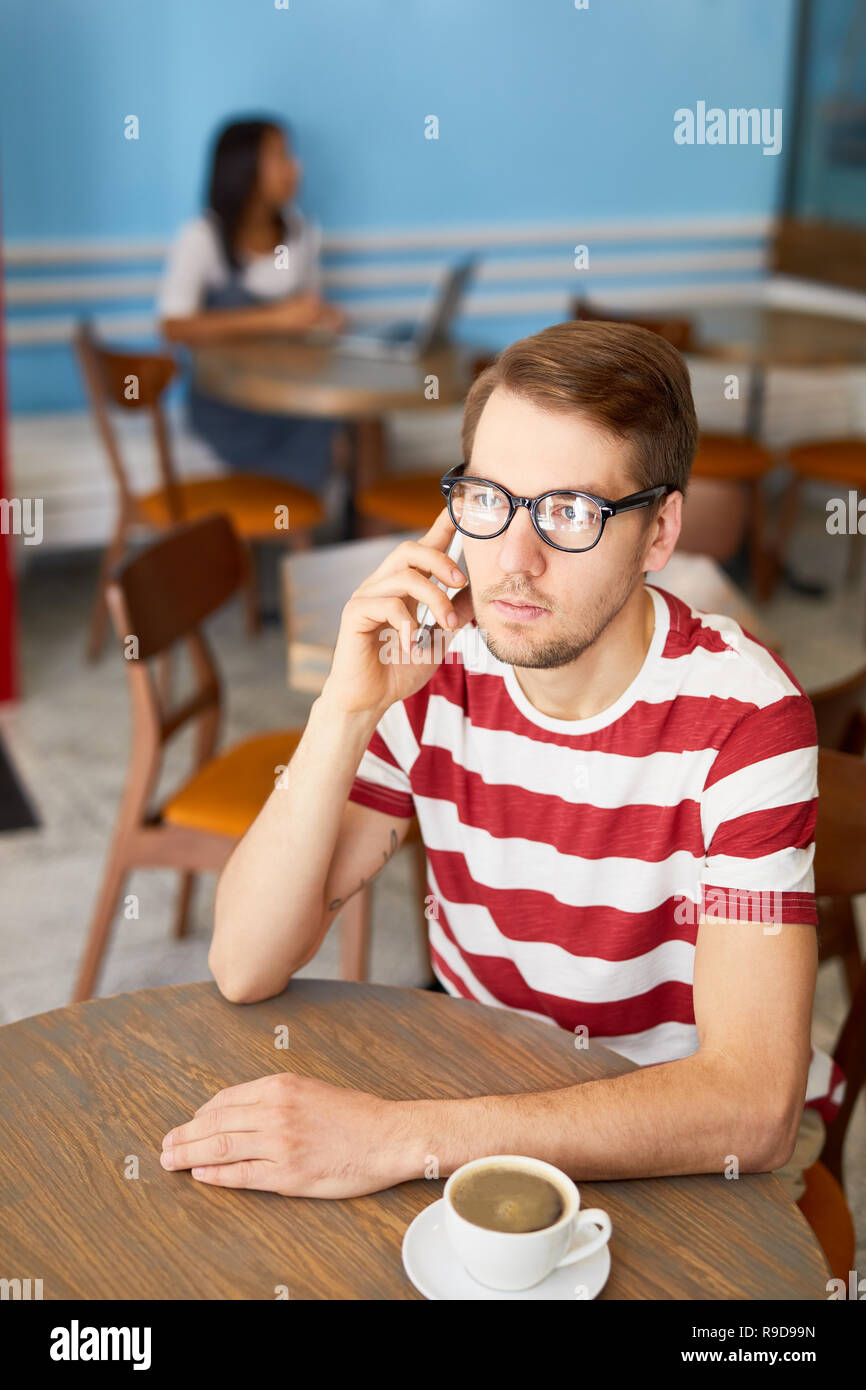 Calling at coffee-break Stock Photo - Alamy