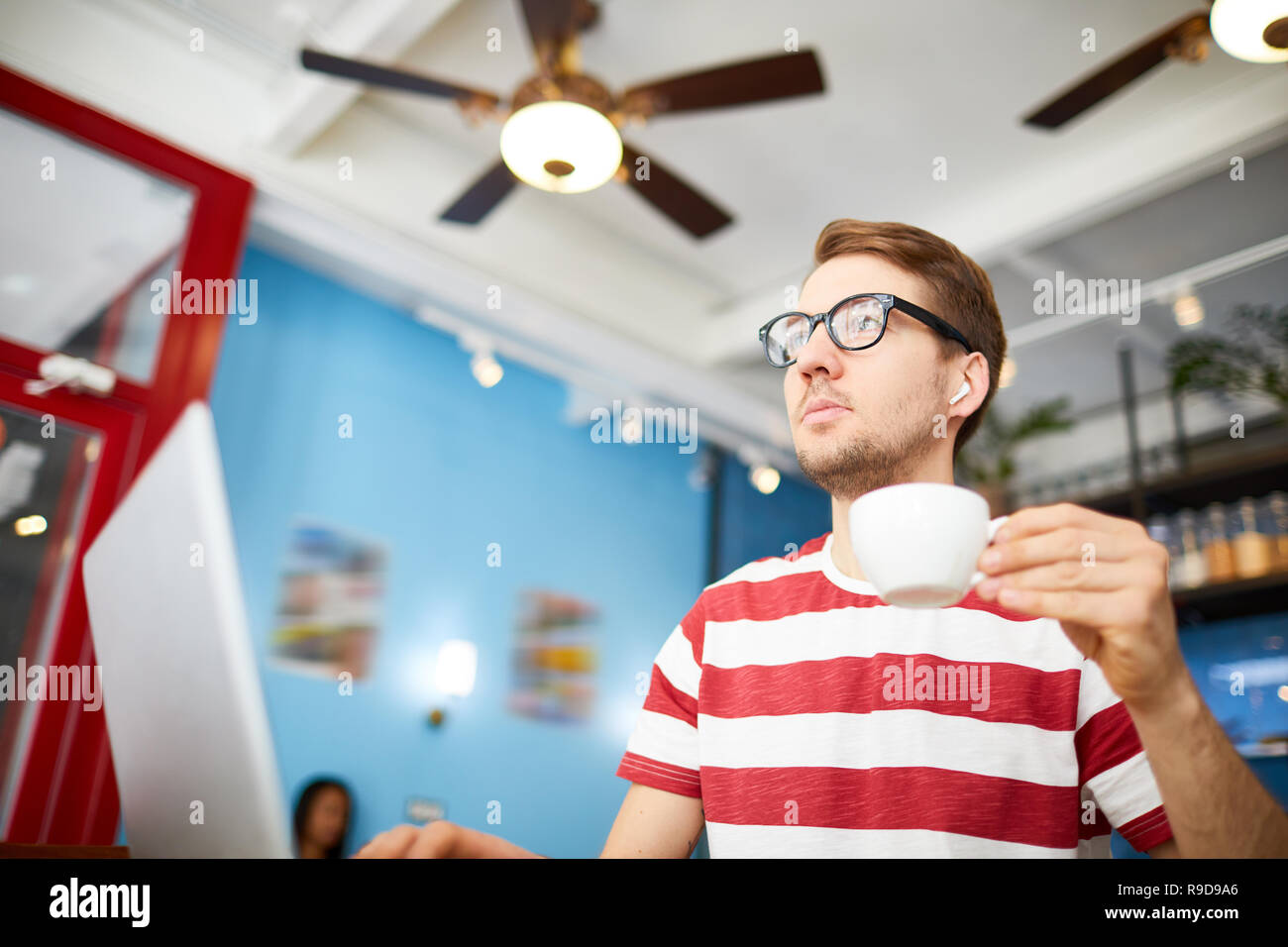 Coffee-break in cafe Stock Photo - Alamy