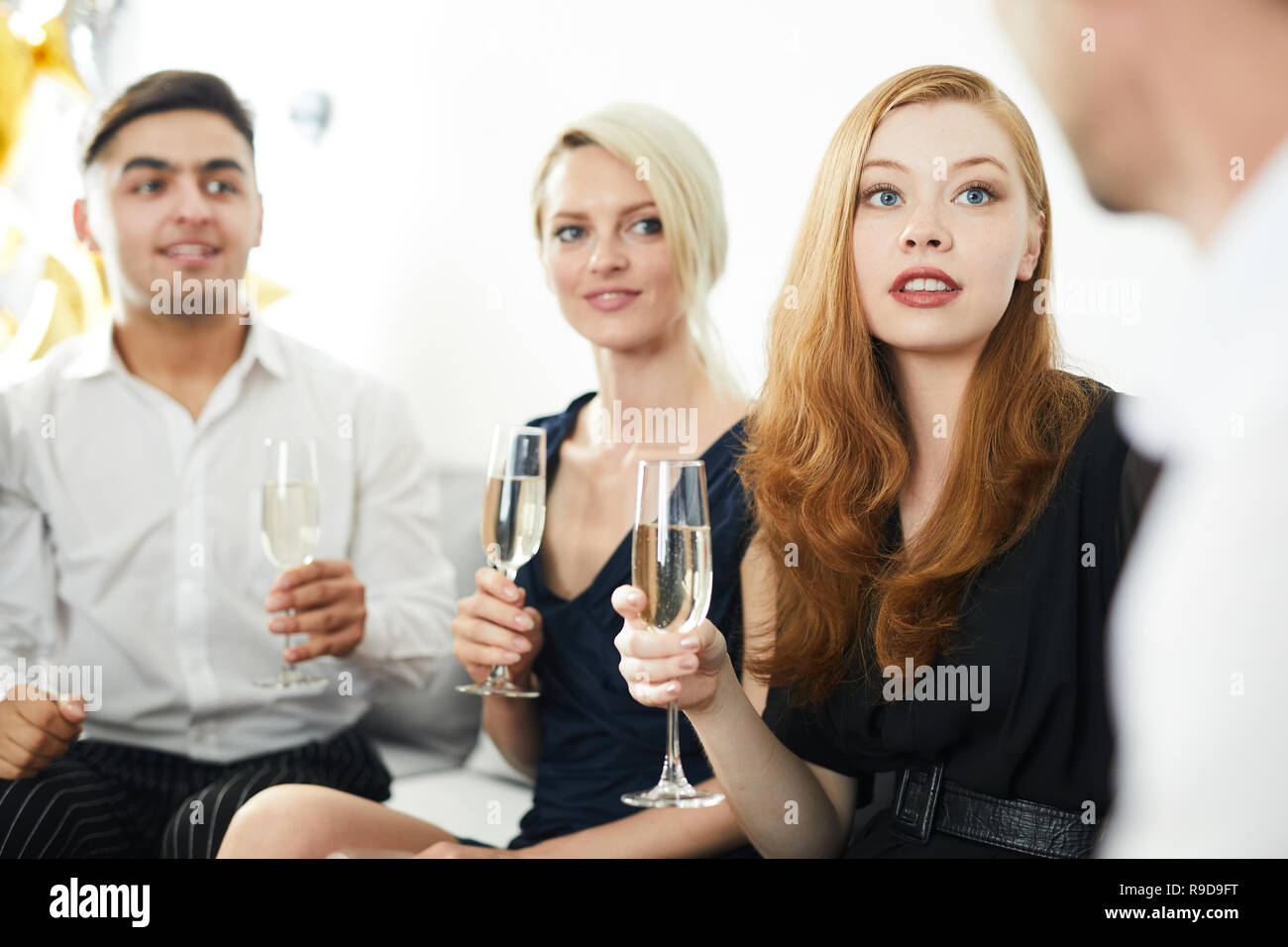 Talk at party Stock Photo - Alamy