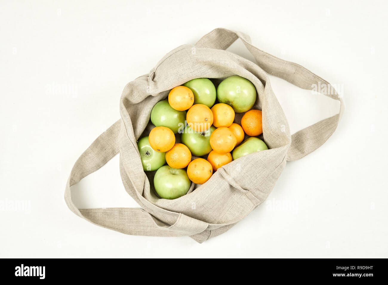 Zero Waste Food Storage Eco Bag Top View. Natural Organic Sack for ...