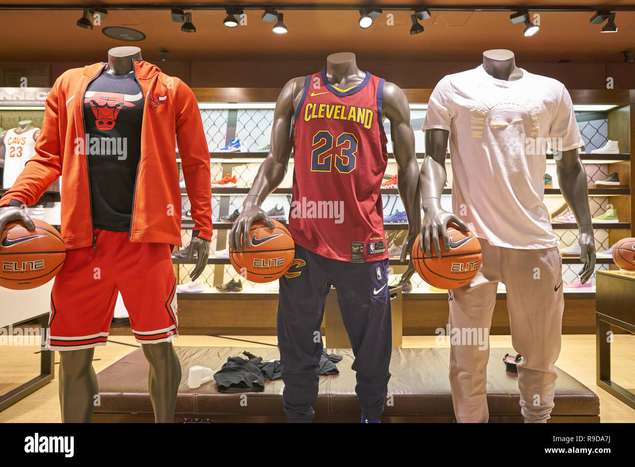 MILAN, ITALY - CIRCA NOVEMBER, 2017: inside Foot Locker store in Milan ...