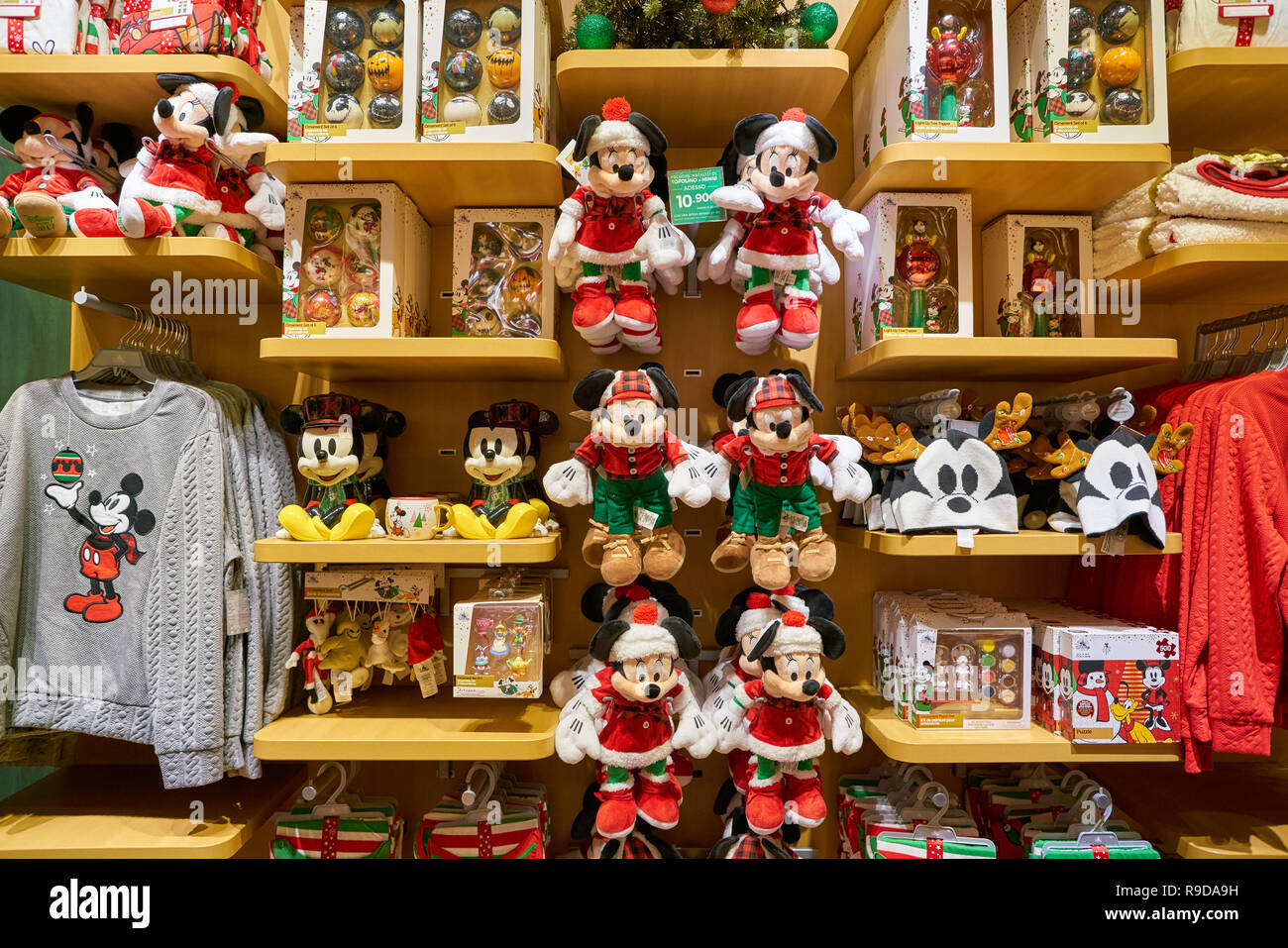 MILAN, ITALY - CIRCA NOVEMBER, 2017: inside Disney Store in Milan ...