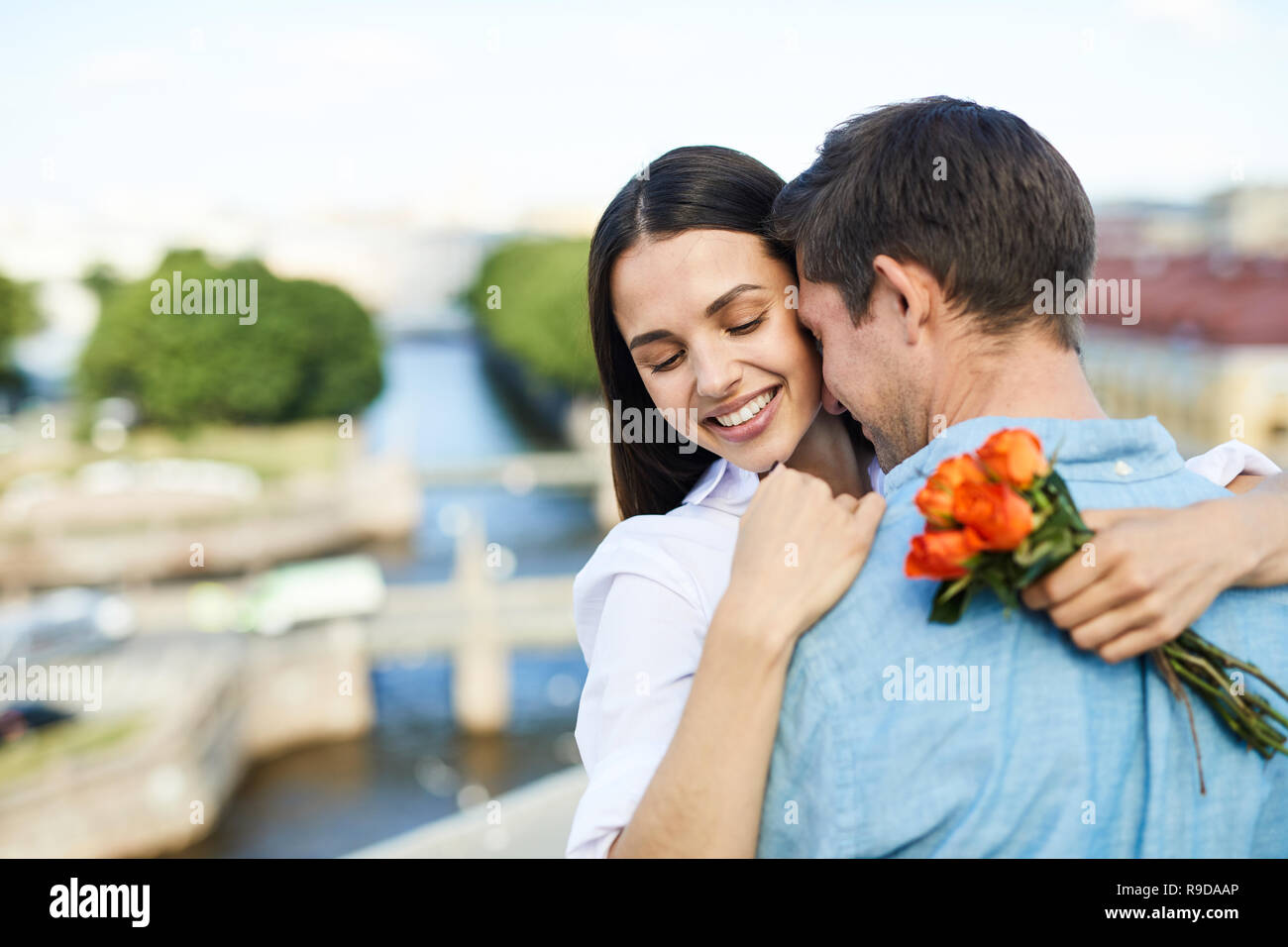 Tender man hugging young hi-res stock photography and images - Alamy
