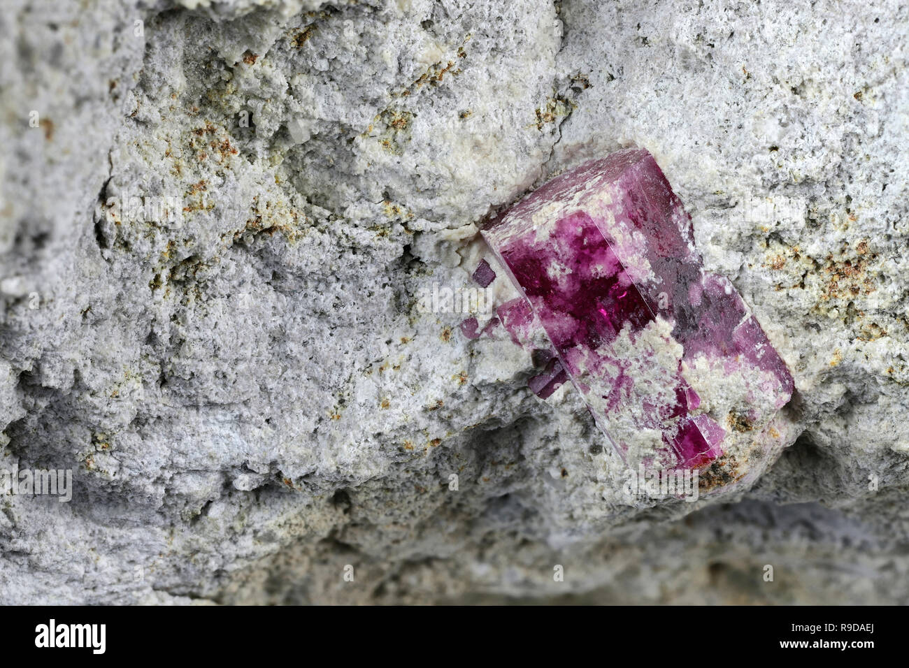 red beryl (bixbite) on matrix from Wah Wah Mountains, Utah,USA Stock ...