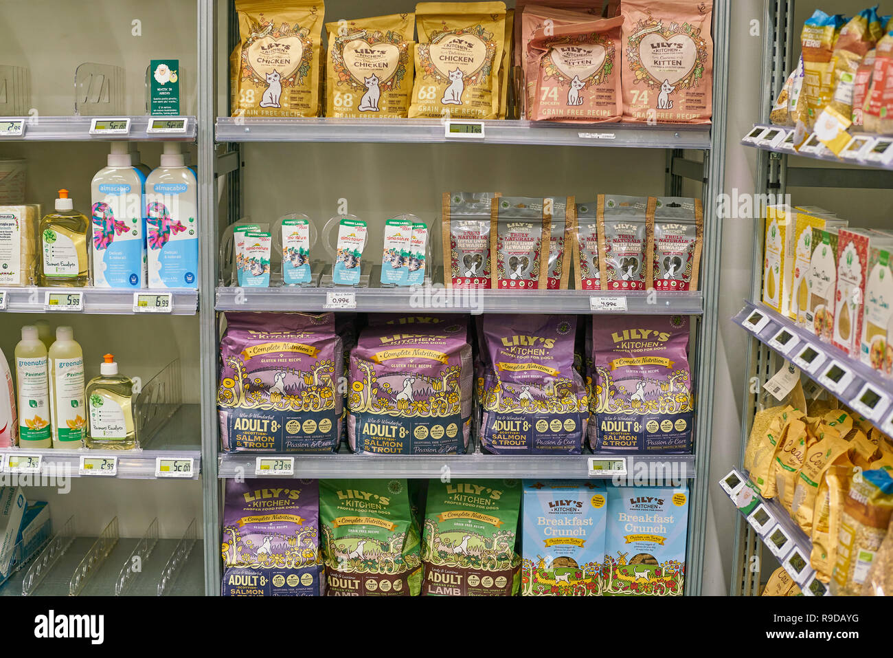 MILAN, ITALY - CIRCA NOVEMBER, 2017: assortment of food for dogs and ...