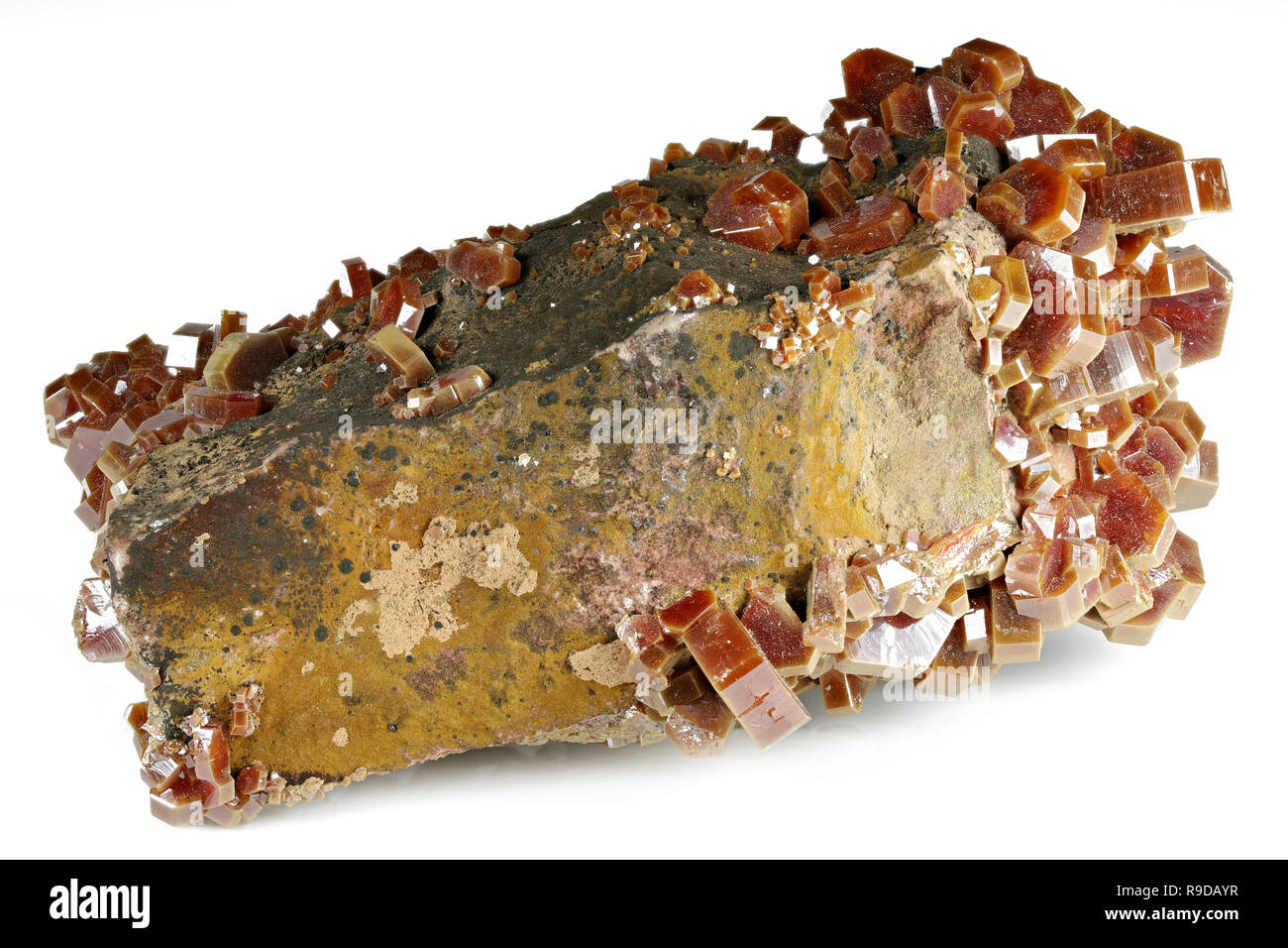 vanadinite from Mibladen, Morocco isolated on white background Stock ...