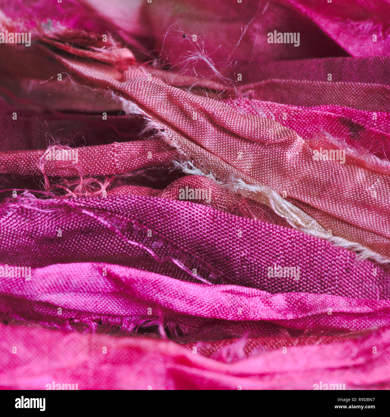 Pink silk ribbons background. Texture. Close-up shot, macro photography ...