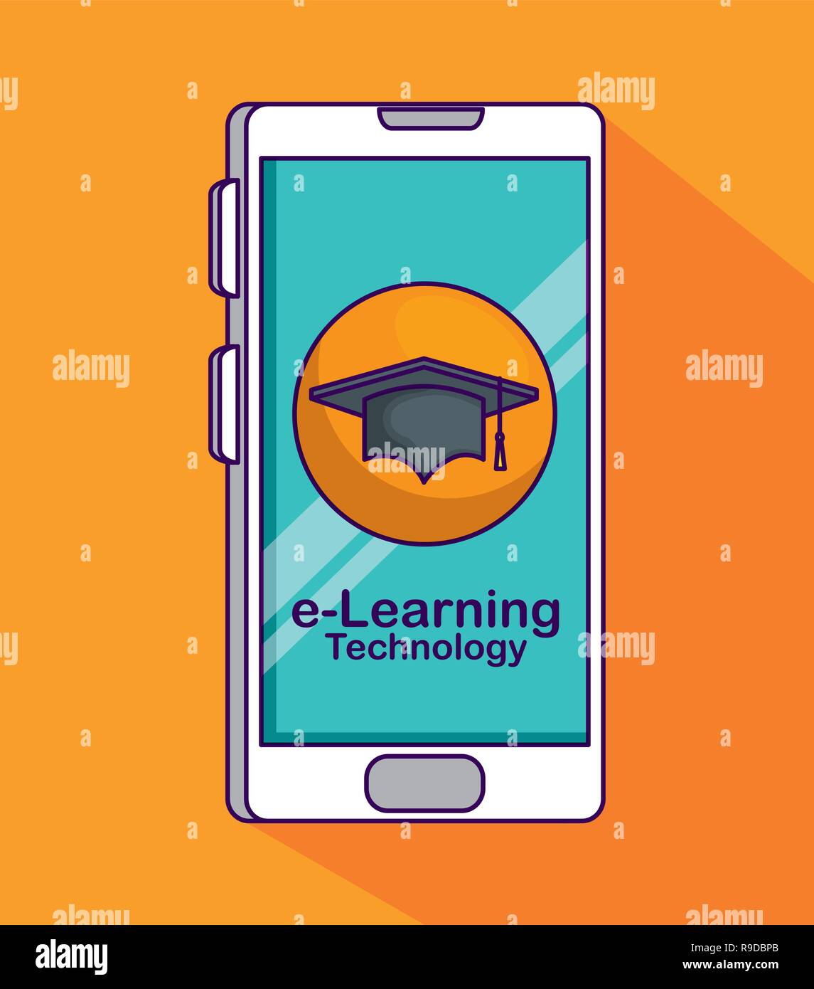 smartphone technology with elearning education to study Stock Vector ...