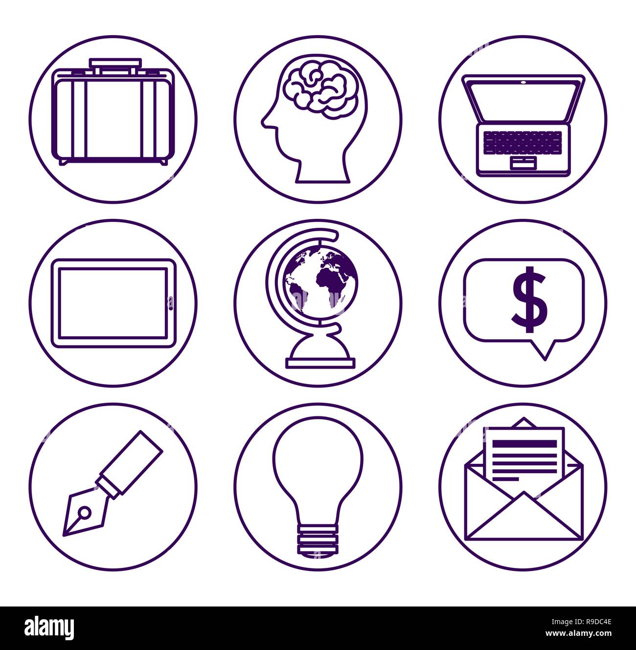 set elearning technology knowledge online education Stock Vector Image ...