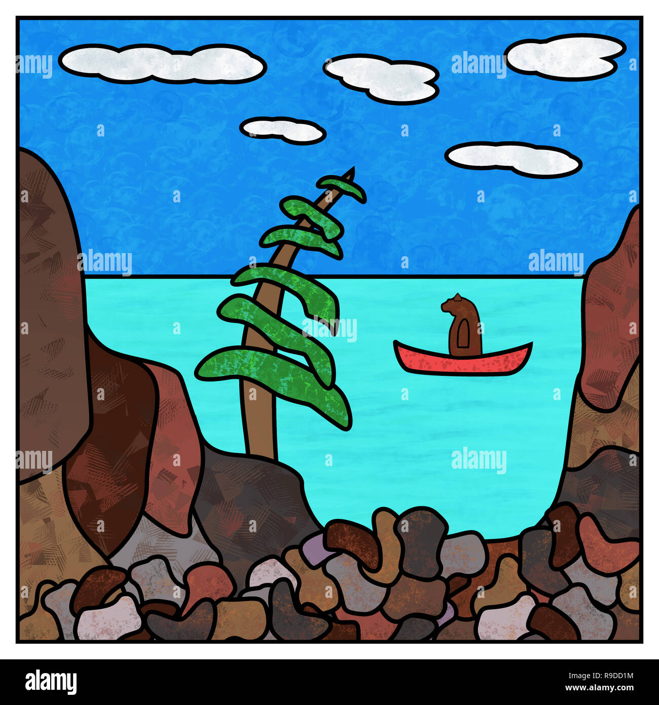 Canoe on lake summer Cut Out Stock Images & Pictures - Alamy