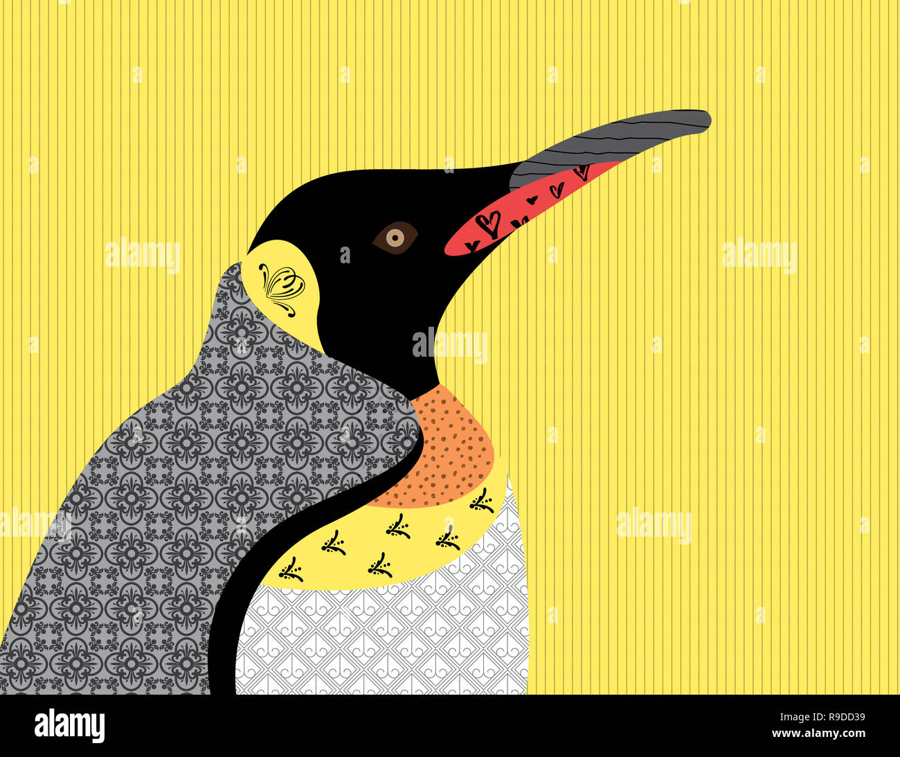 Penguin Collage Illustration Stock Photo - Alamy