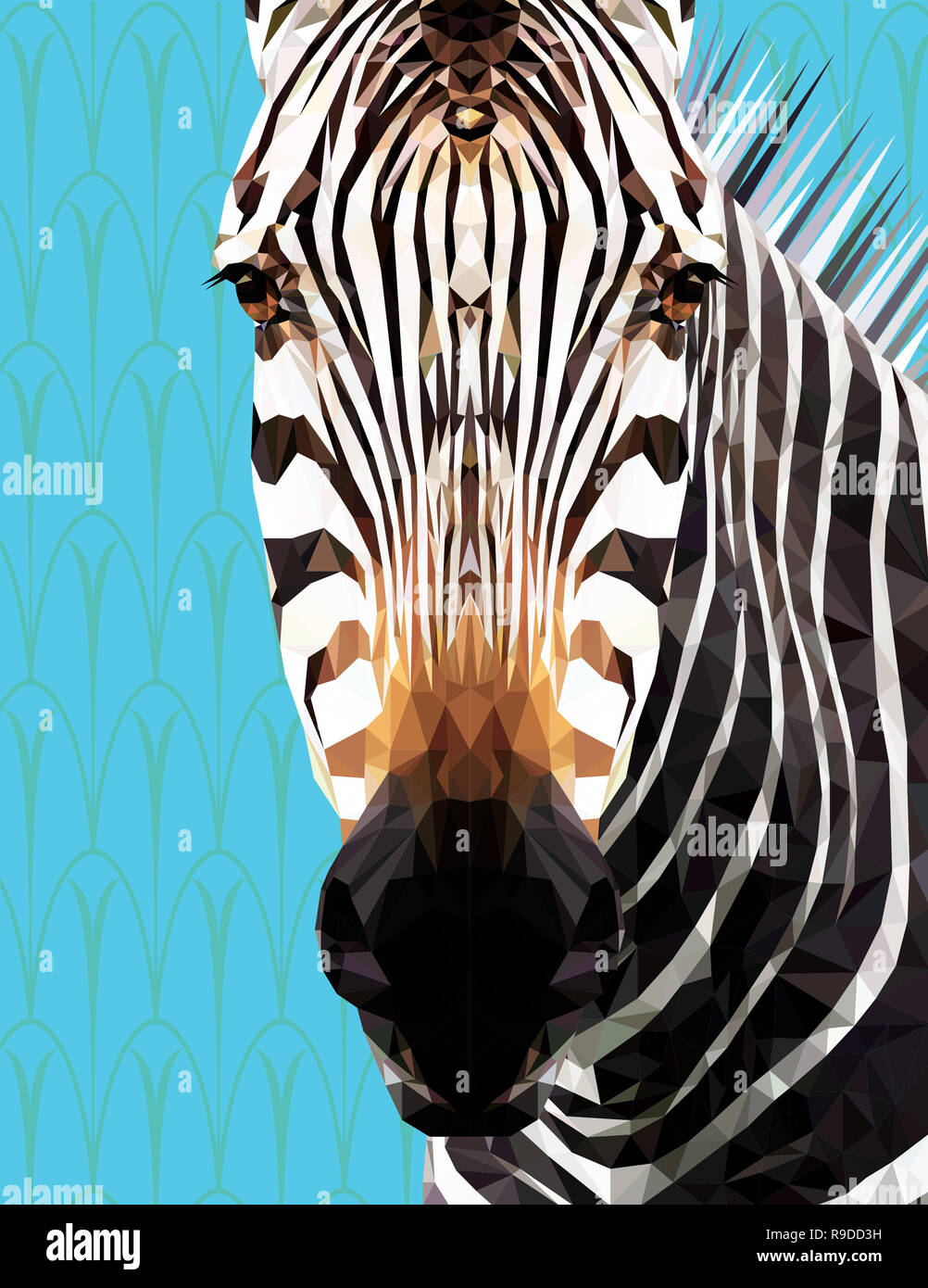 Low Poly Zebra Portrait Stock Photo - Alamy