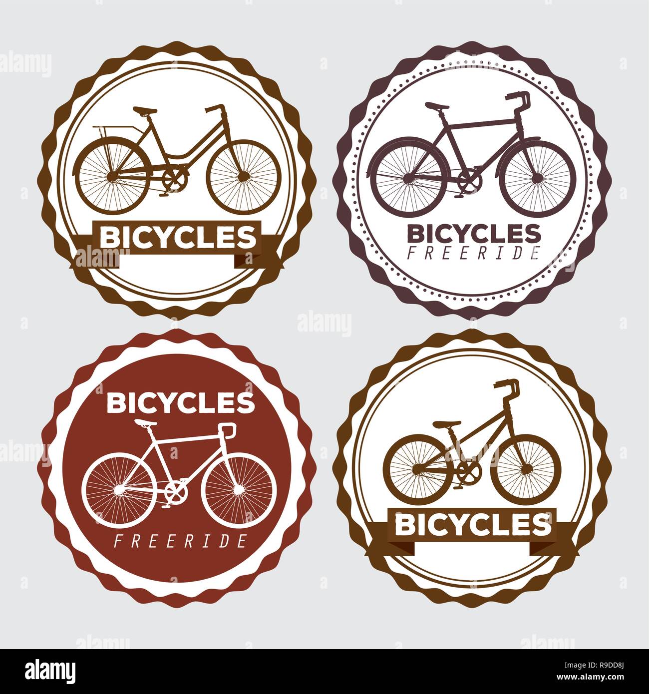 set bicycle emblem design transport Stock Vector Image & Art - Alamy